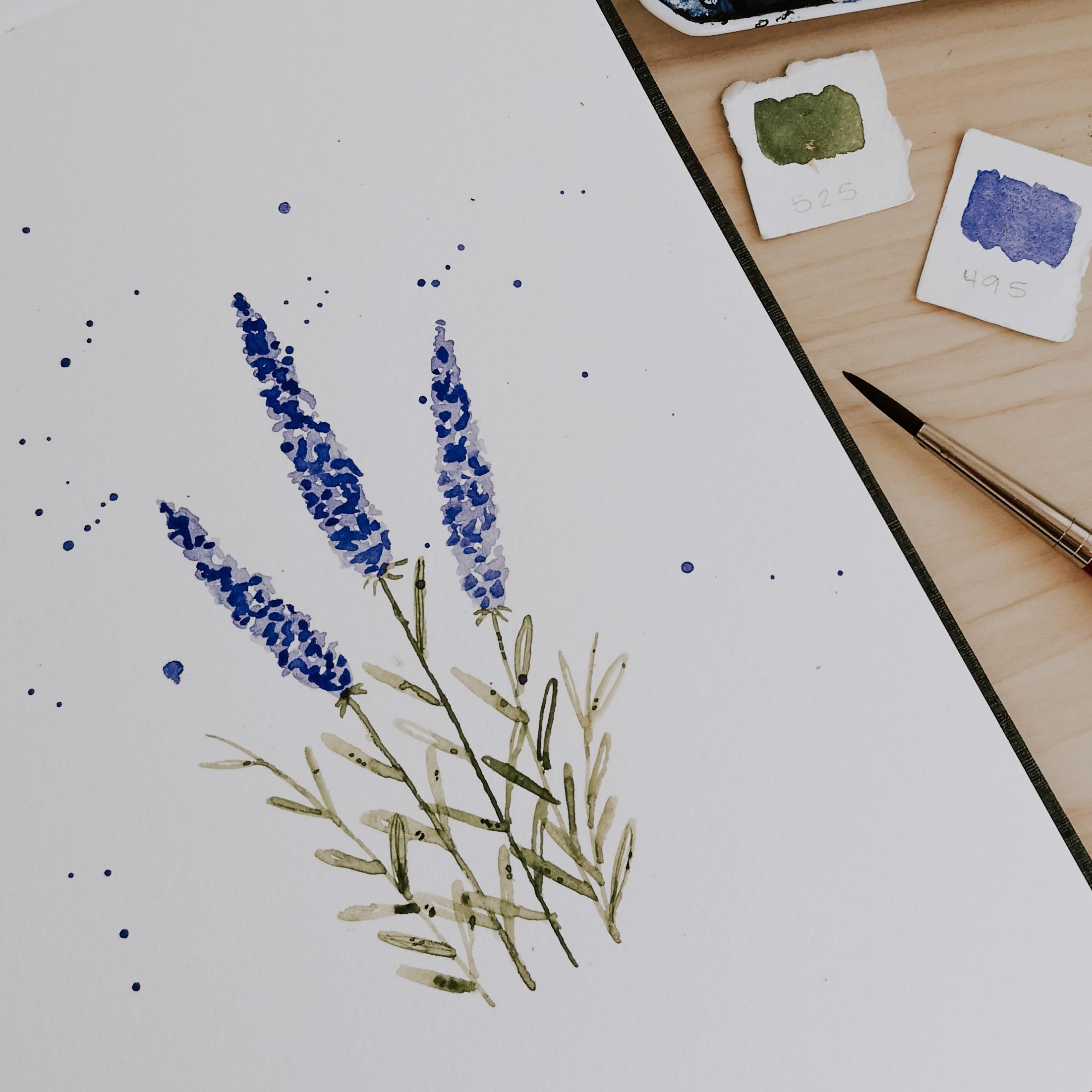 How to Paint a Beautiful Watercolor Lavender : 8 Steps (with Pictures ...