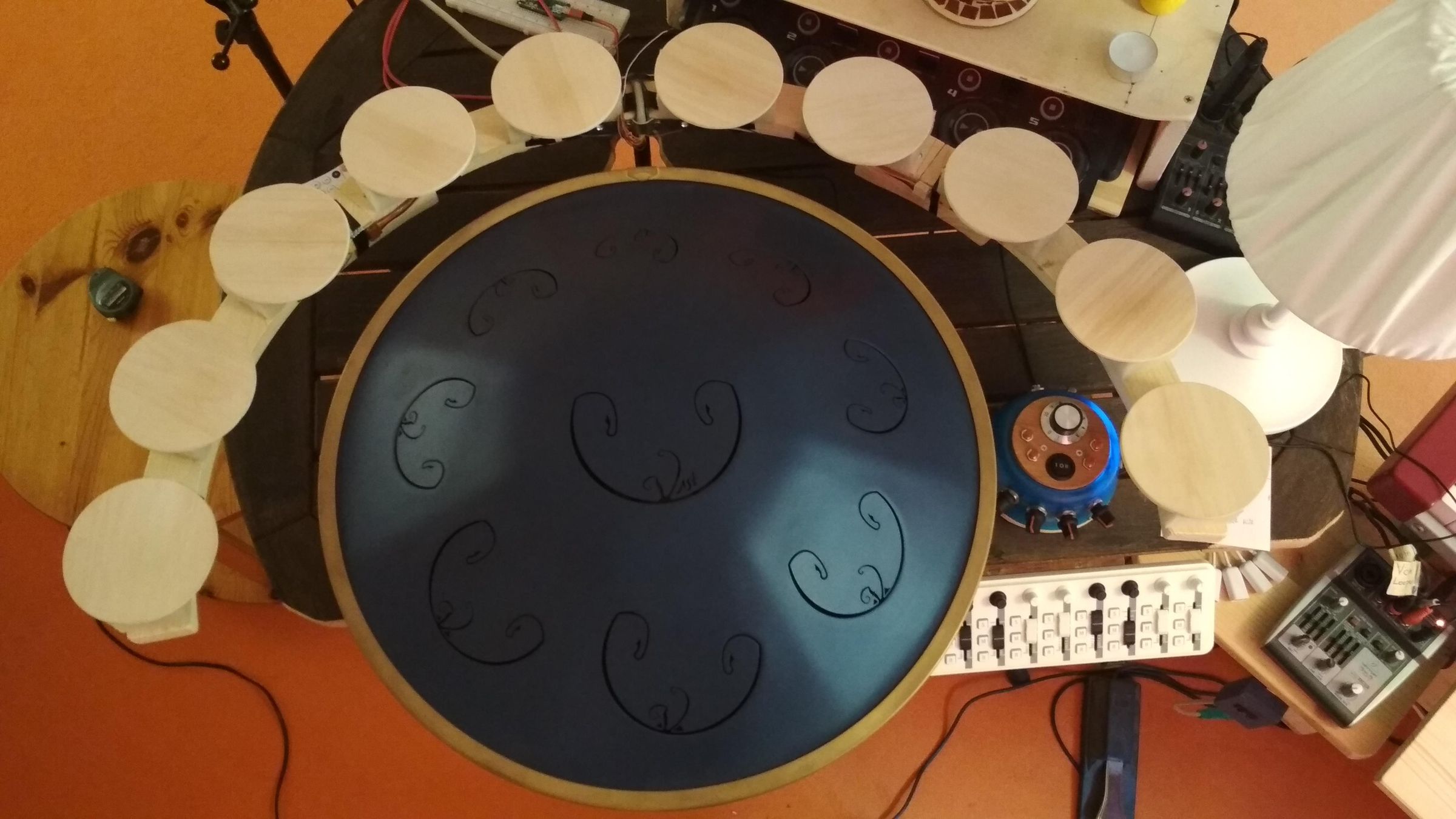 MIDI Handpan With 19 Tonefields on Upper and Down Side... : 16 Steps ...