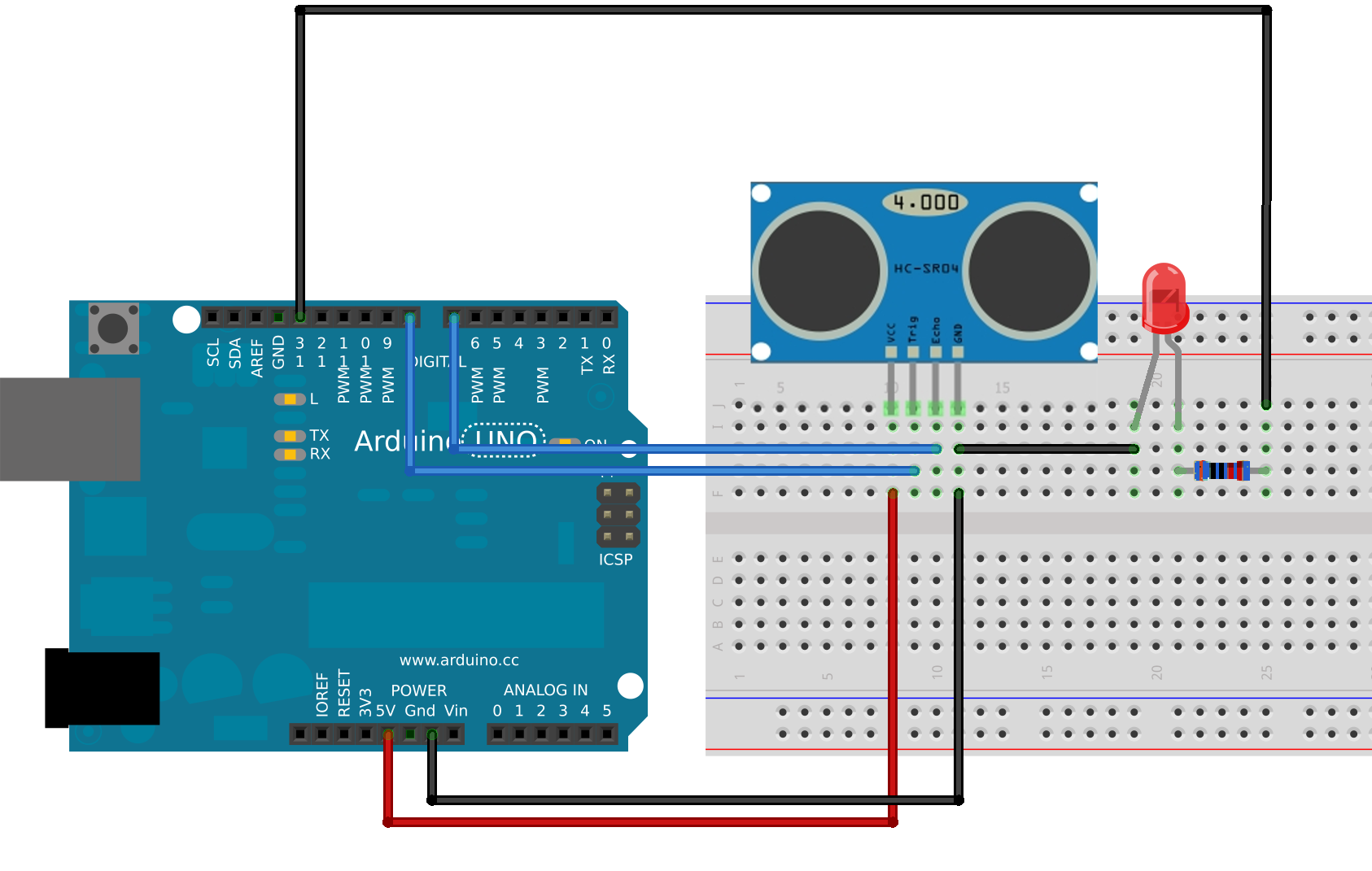 Simple Arduino AndHC-SR04 Ultrasonic Distance Sensor Example ...