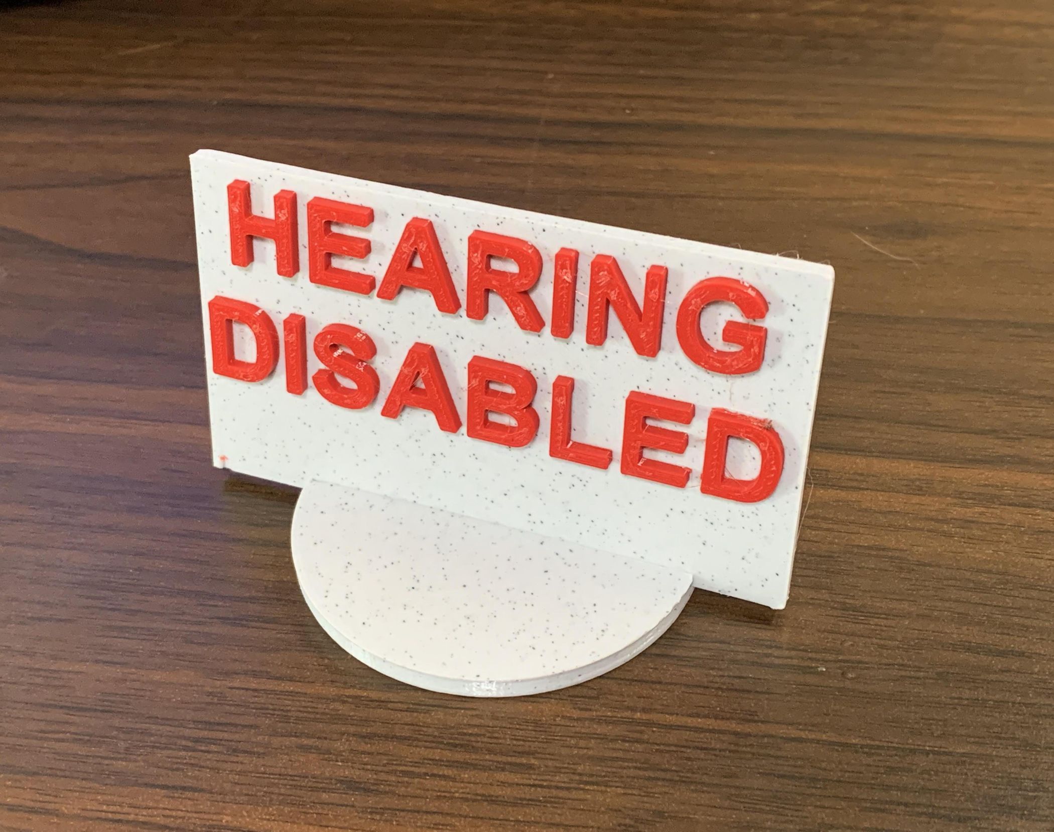Hearing Disabled Sign for Restaurant Tables - Instructables