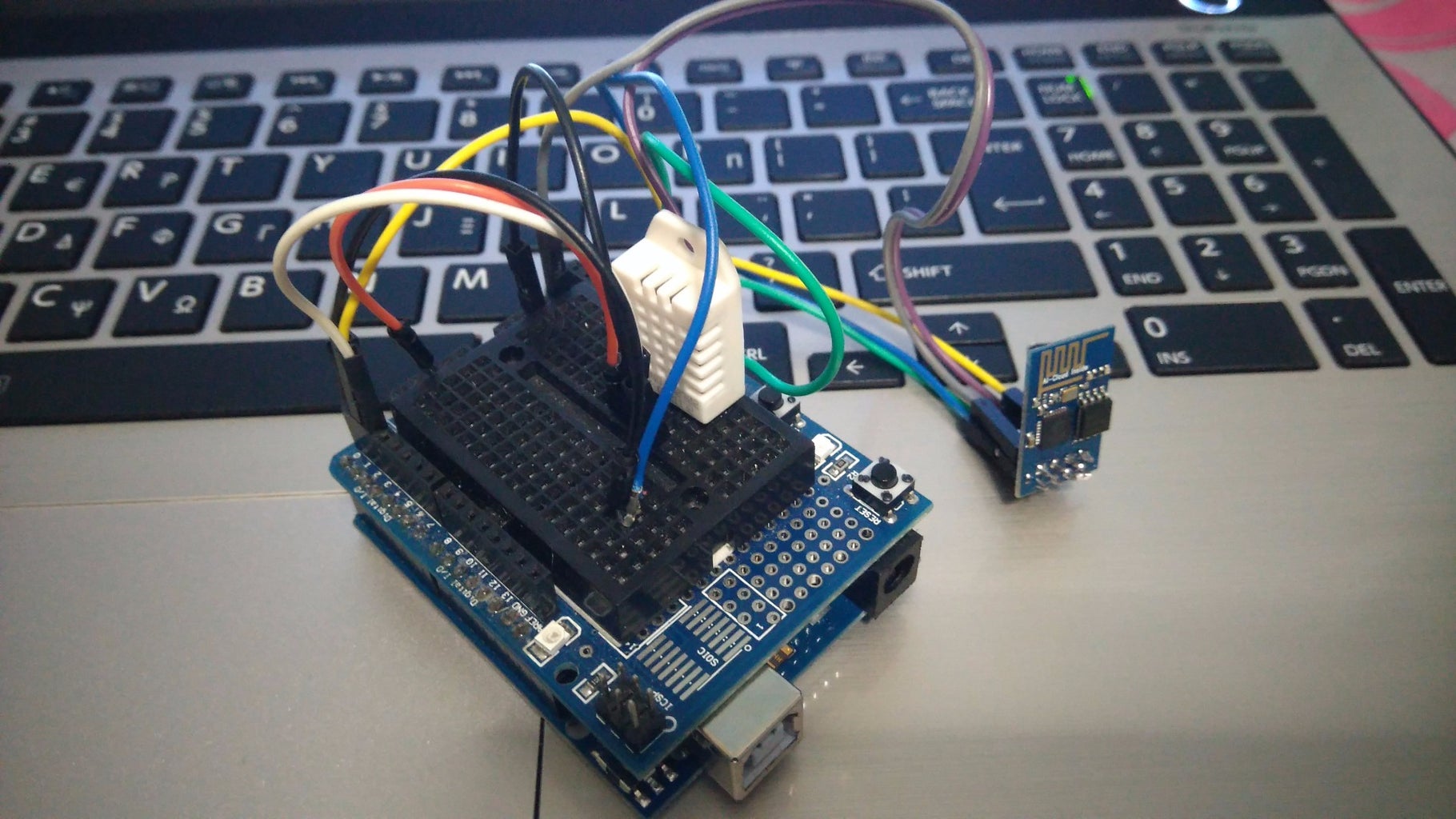 Arduino Iot Temperature And Humidity With Esp8266 Wifi 7 Steps With Pictures Instructables