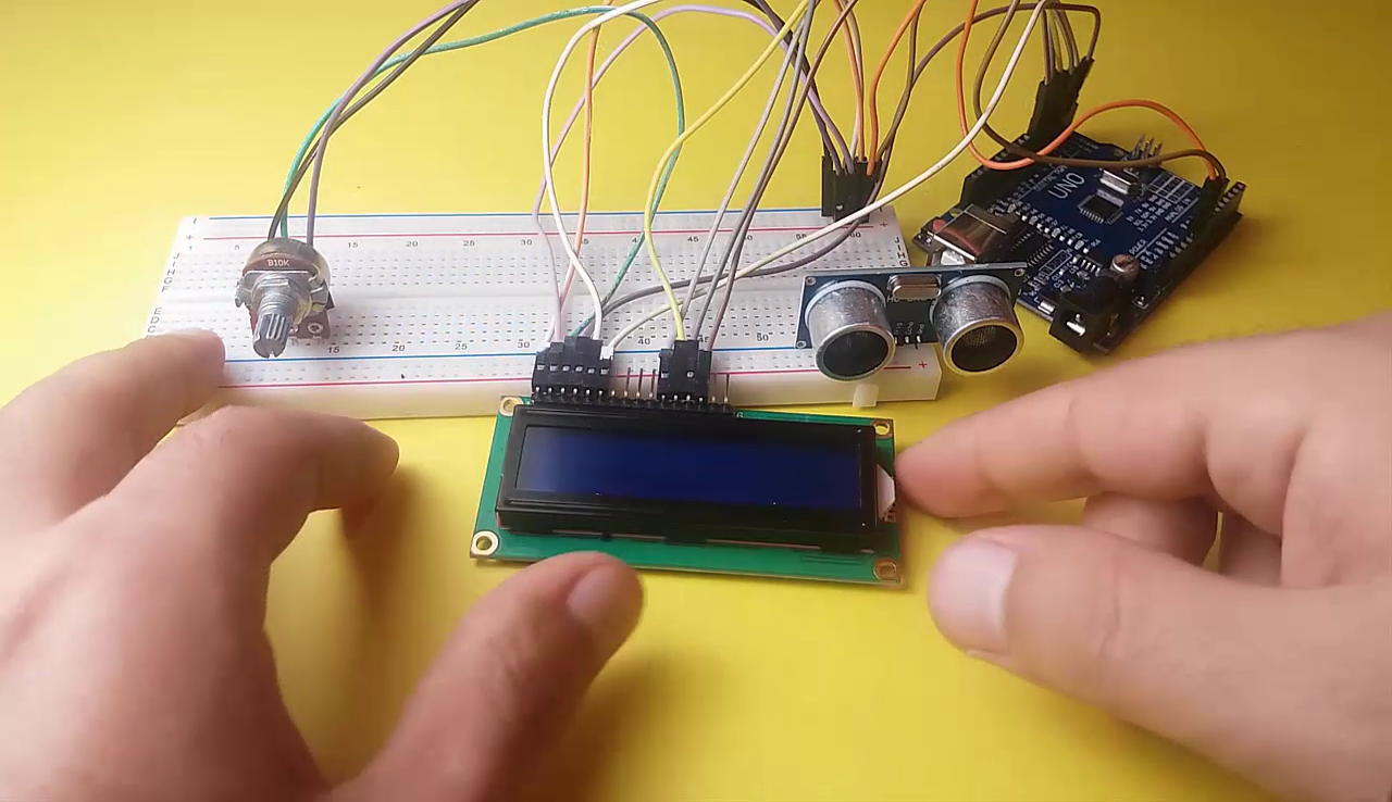 Arduino - Ultrasonic Sensor HC-SR04 With LCD Display : 4 Steps ...