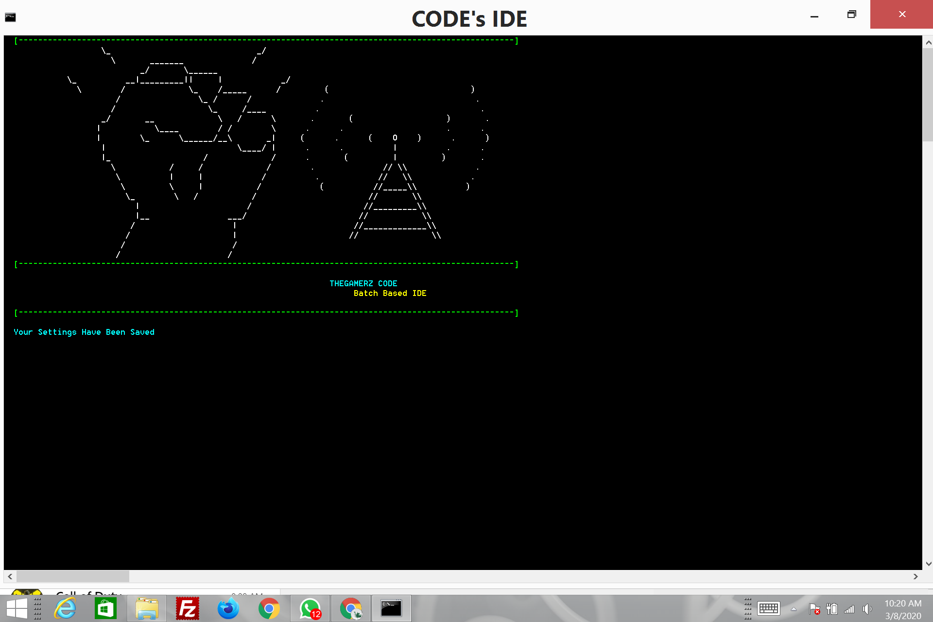 CODE's Batch Based IDE : 8 Steps - Instructables