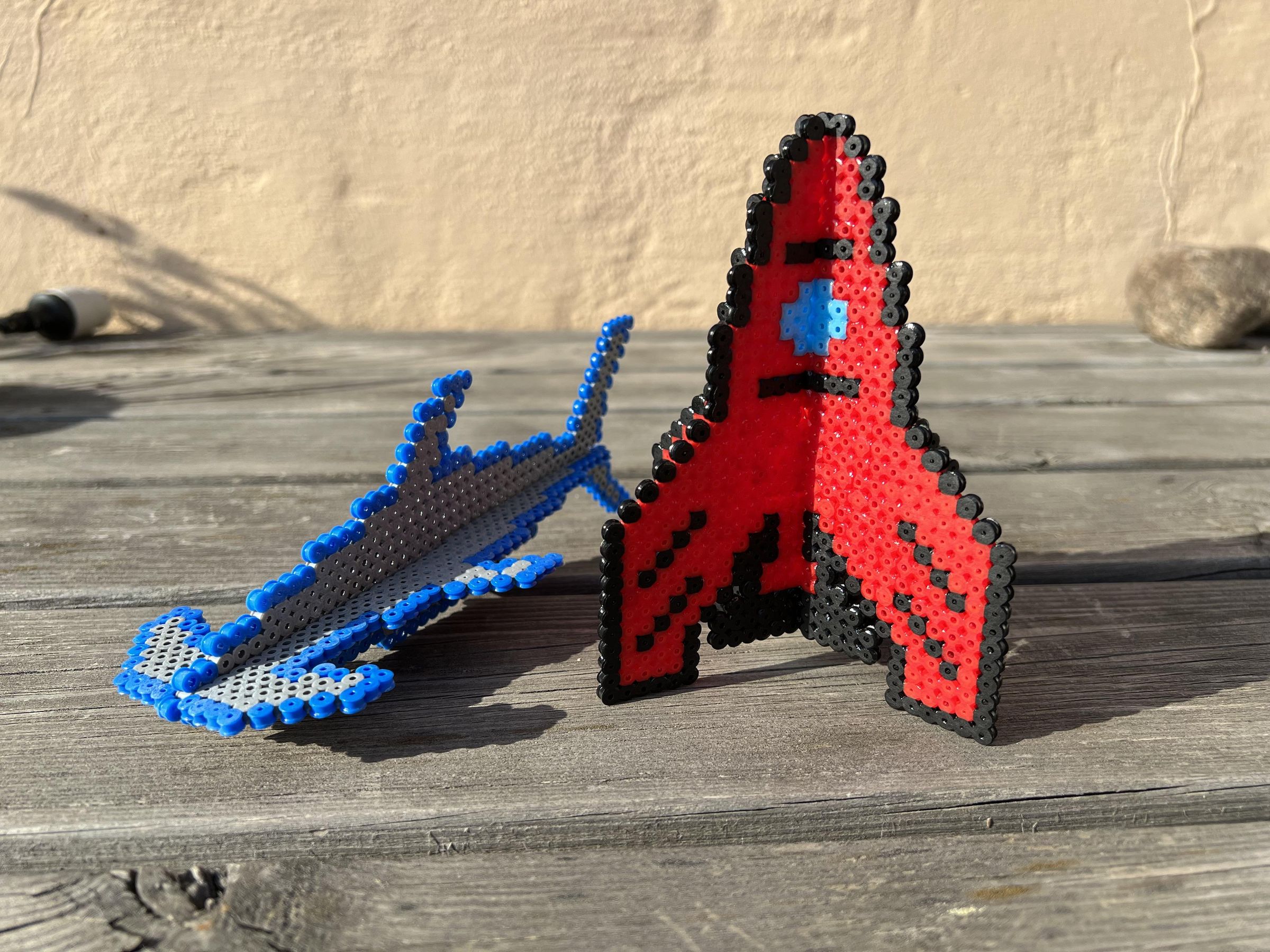 Fom 2d to 3d - How to Make Semi-3D Hammerhead Shark or Rocket With Hama ...