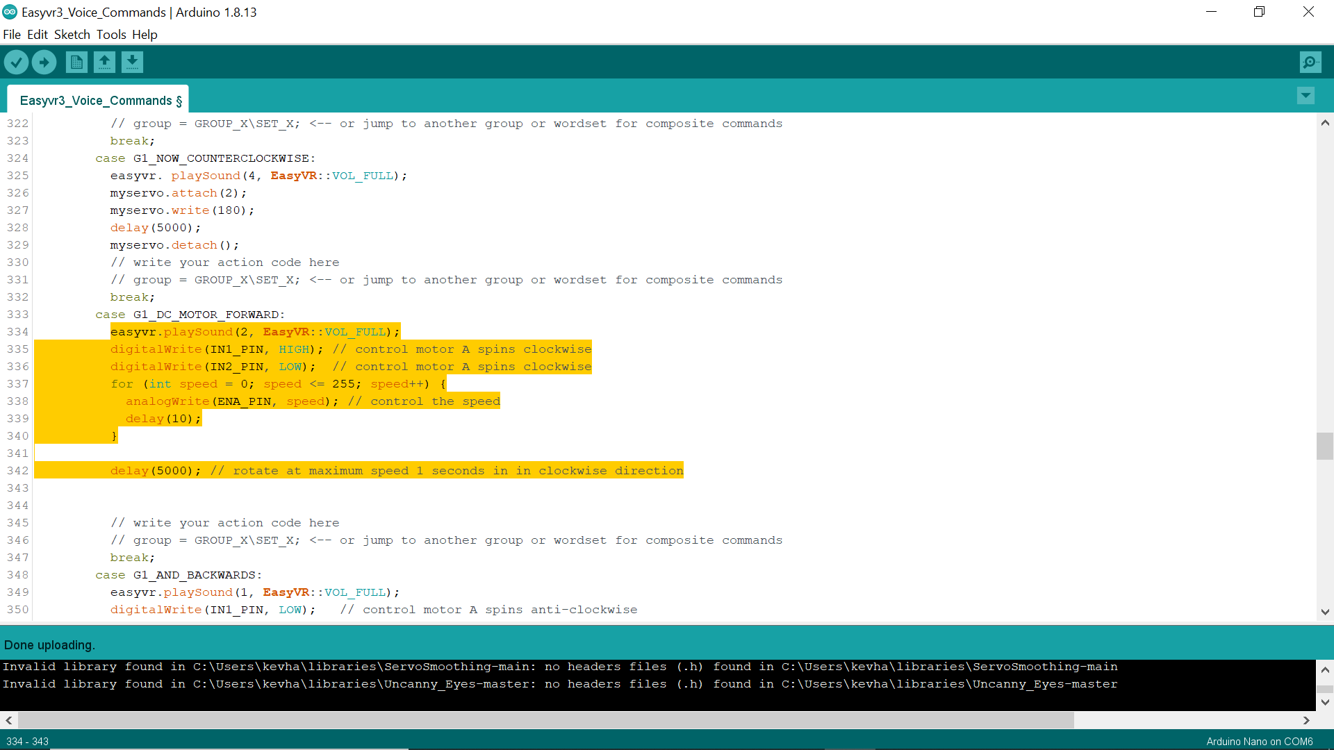 Arduino Nano Voice Controlled Multi Tasking Coding Tutorial : 8 Steps ...