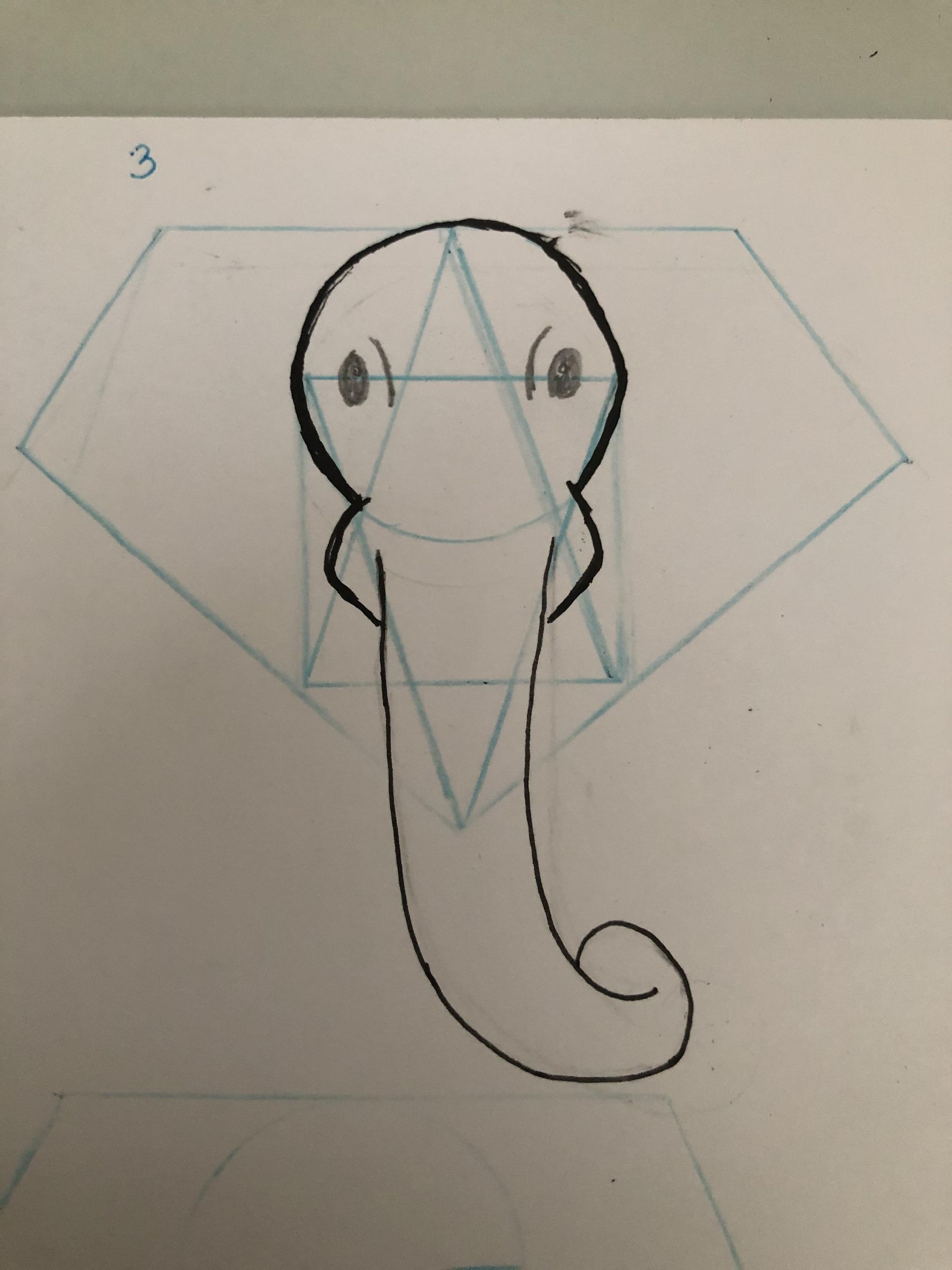 How To Draw A Elephant Head Step By Step