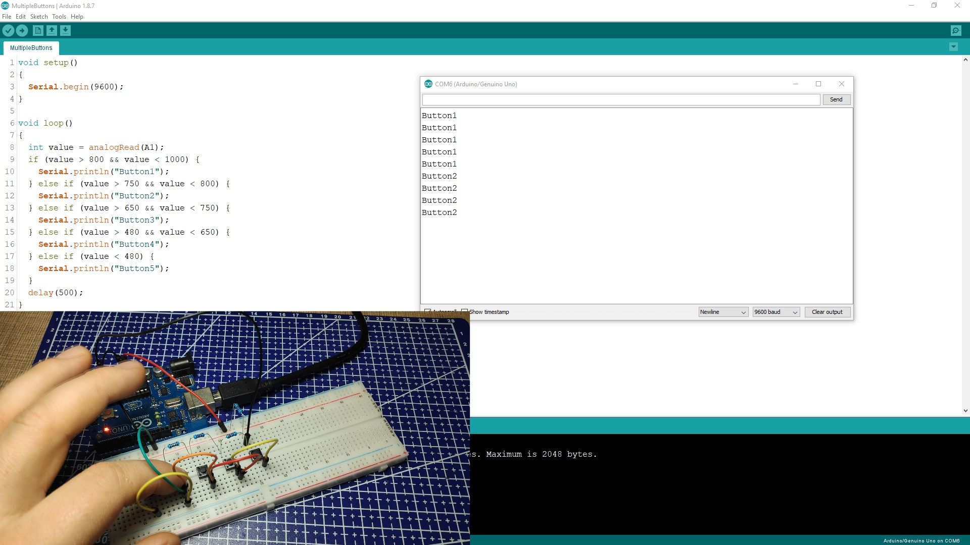 Connecting Multiple Buttons to a Single Pin on Arduino : 4 Steps ...