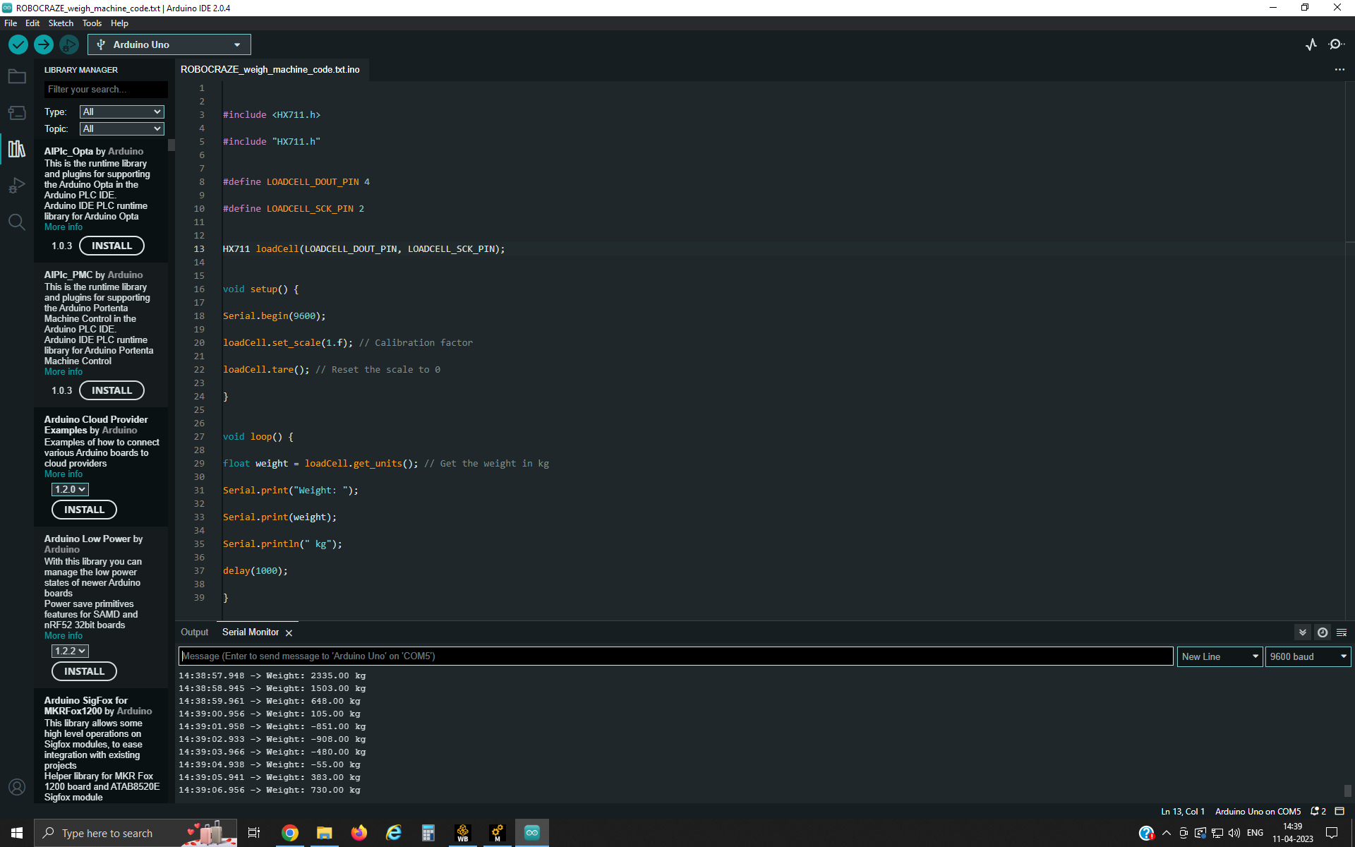 Tutorial to Interface HX711 With Load Cell Straight Bar 50kg : 10 Steps ...