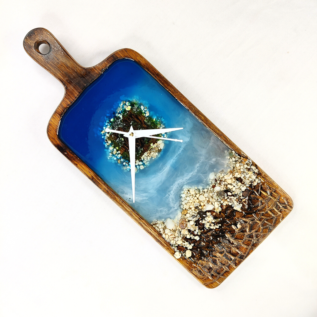 DIY Epoxy Clock: a Chopping Board Clock With a Blue Ocean! : 5 Steps ...