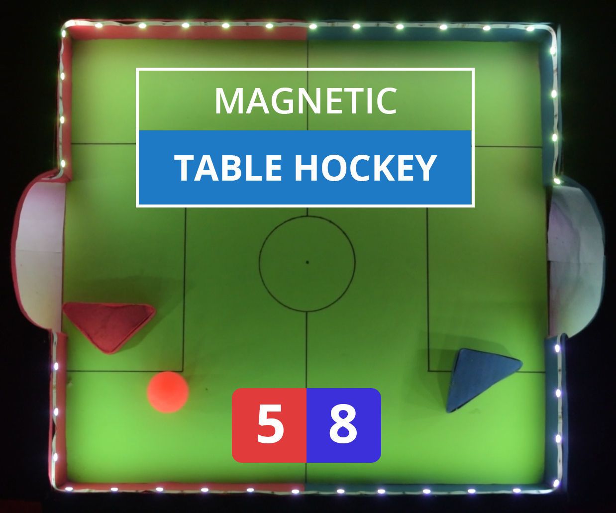 DIY Magnetic Table Hockey With Cardboard, RGB Lights and Sensors : 11 ...