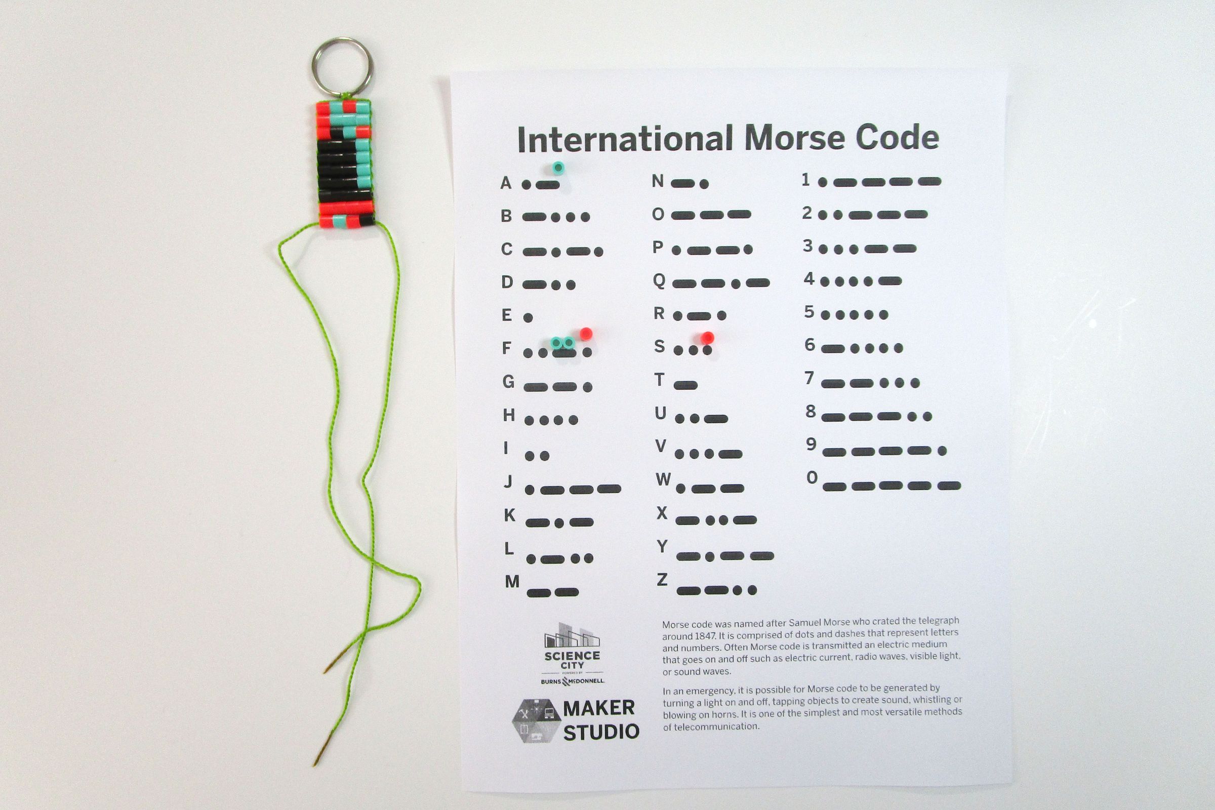 Morse Code Woven Beaded Keychain : 10 Steps (with Pictures) - Instructables