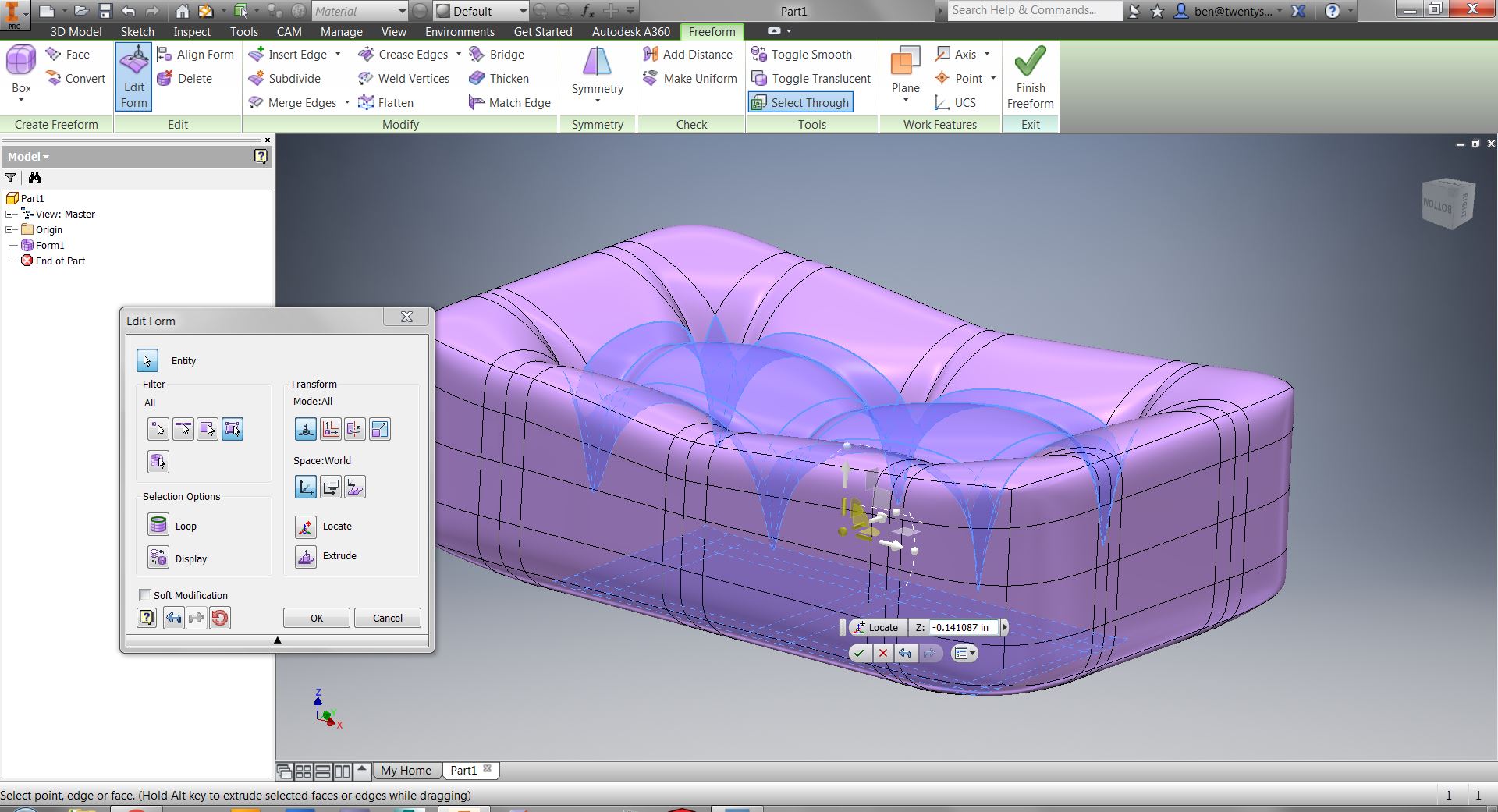 Millow: 3D Milling a T-spline Body With Inventor HSM and Haas CNC Mill ...
