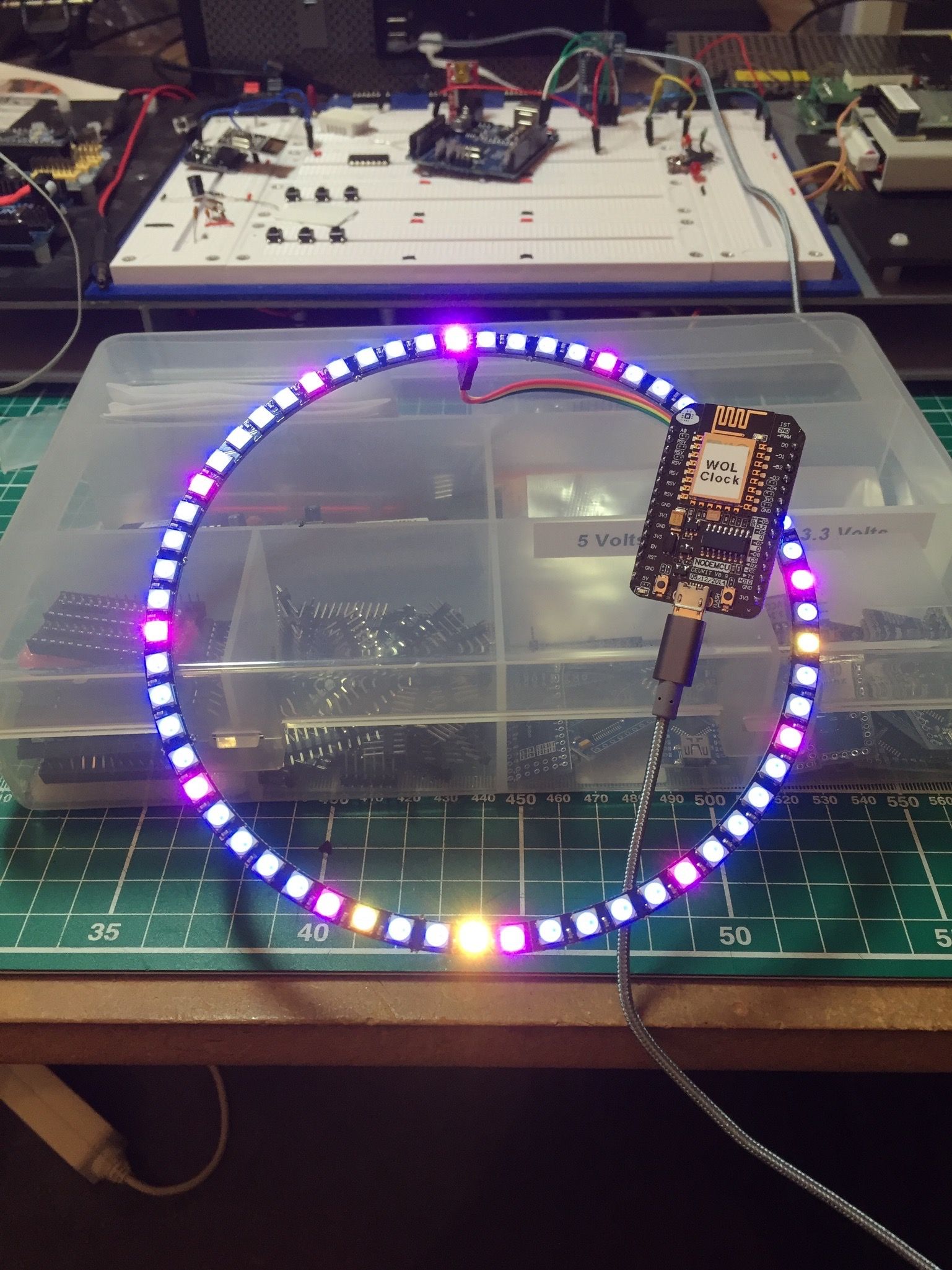 Wol Clock ESP8266-12E + 60 LED WS2812B Analogue Digital Clock : 5 Steps ...