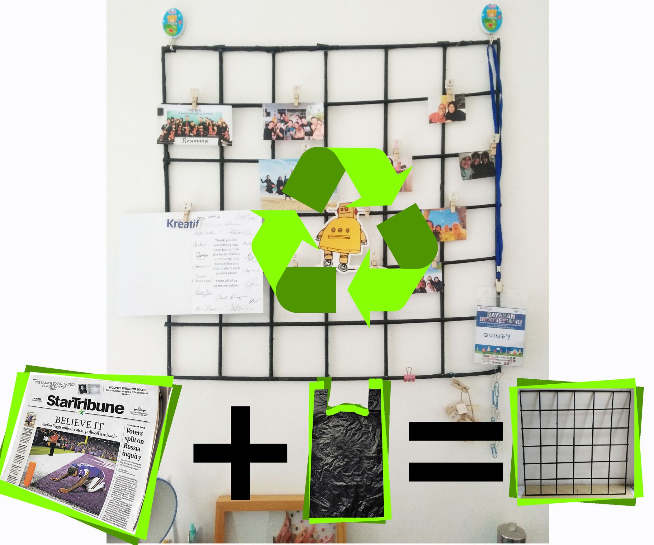 From Paper and Plastic to Wall Grid : 4 Steps - Instructables