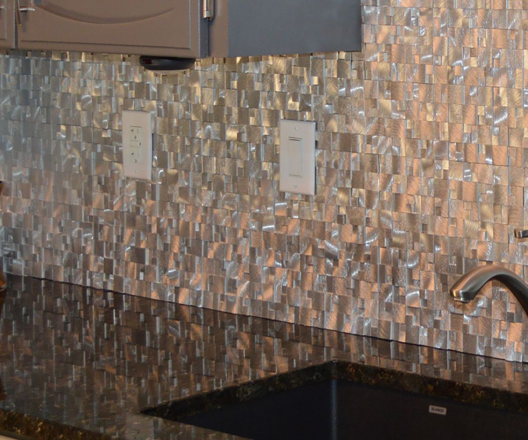 Home Improvement: How to Install Metal Mosaic Wall Tiles (Stainless ...