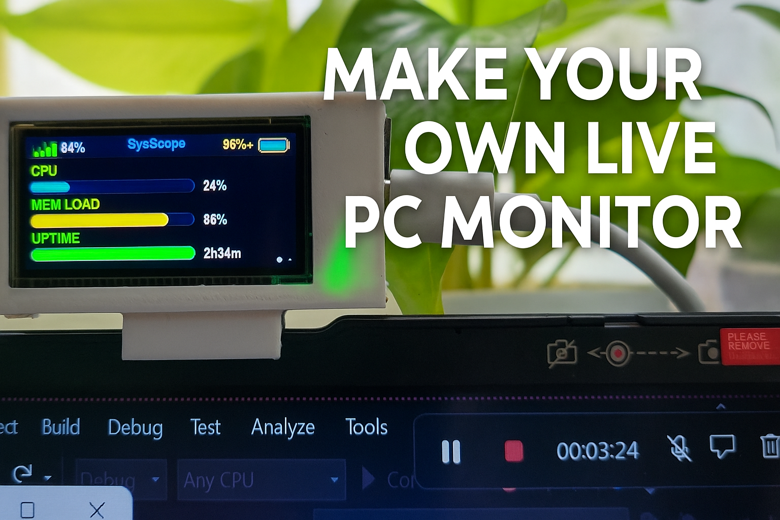 Build Your Own Real-Time PC Monitor With ESP32 & Arduino! : 5 Steps ...