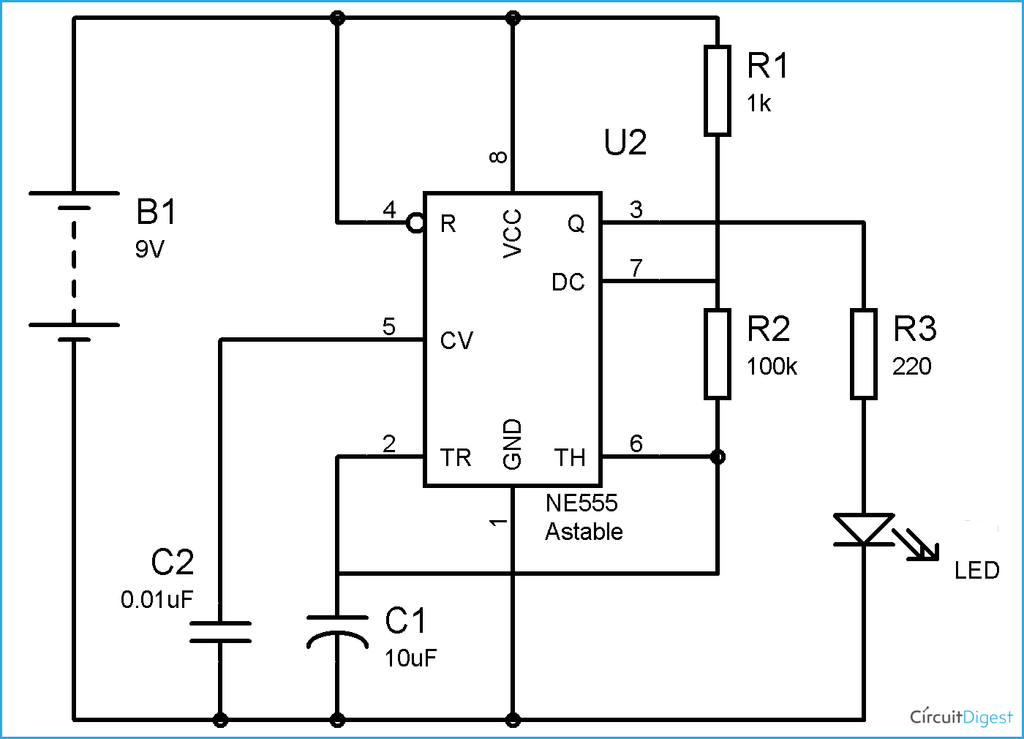 Astable Multivibrator Using 555 Timer Analog Lab 555 Oscillator