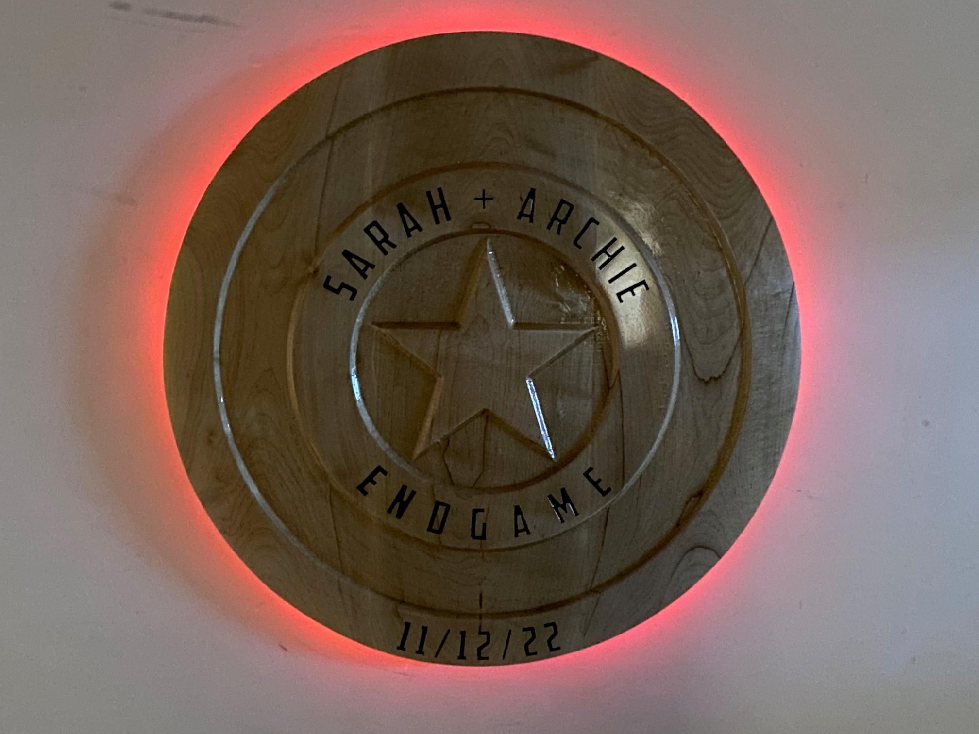 Engraved America Captain 28" Shield With Backlight : 4 Steps (with ...