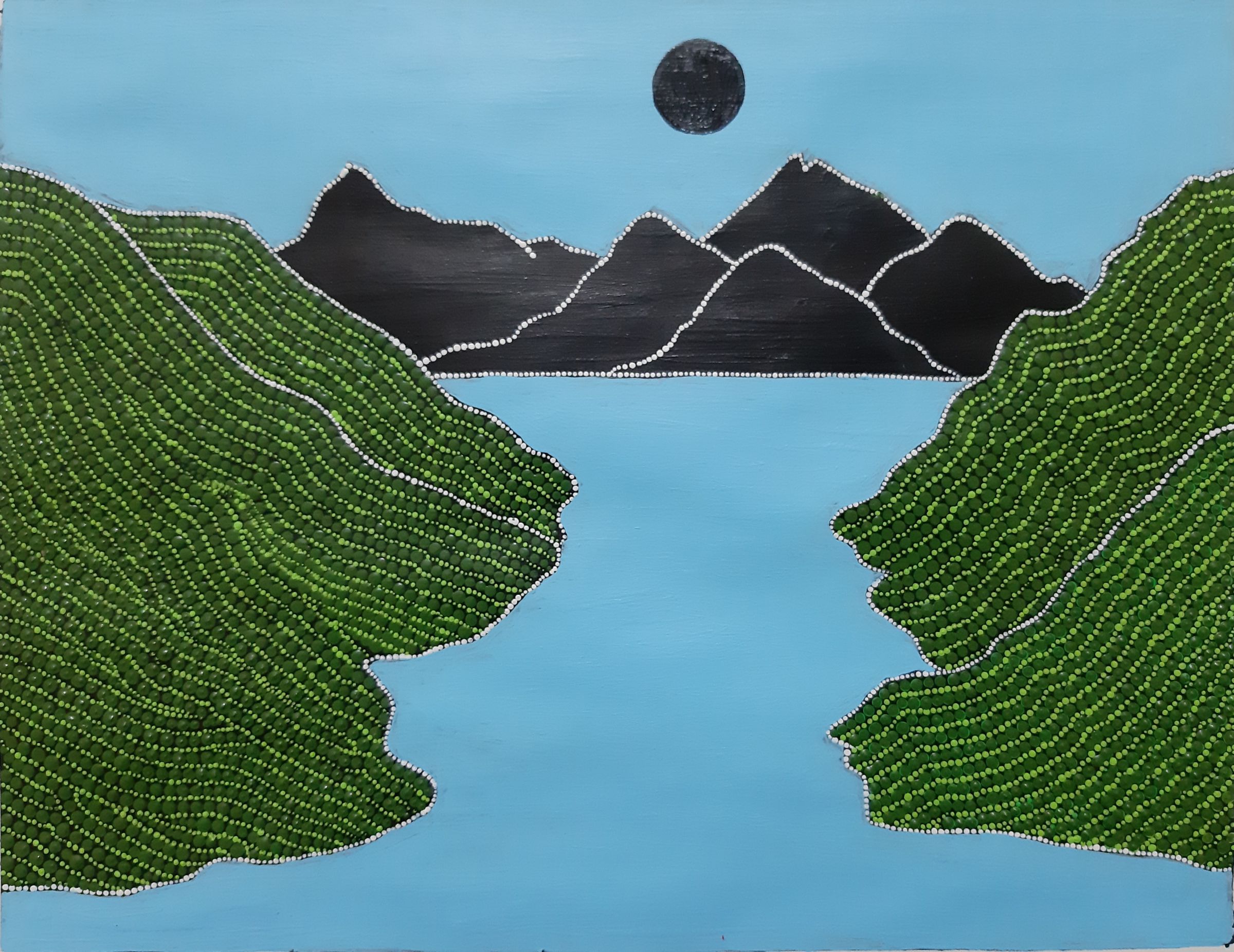 Step by Step Landscape Dot Painting | Dot Art Tutorial : 6 Steps ...