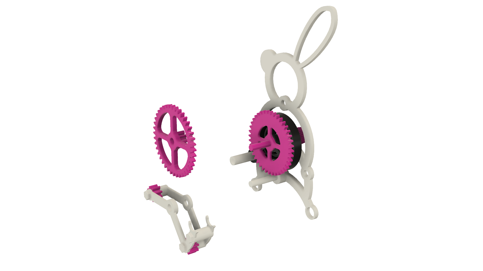 Windup Bunny 2 With a PLA Spring Motor and Floating Pinion Drive : 5 ...