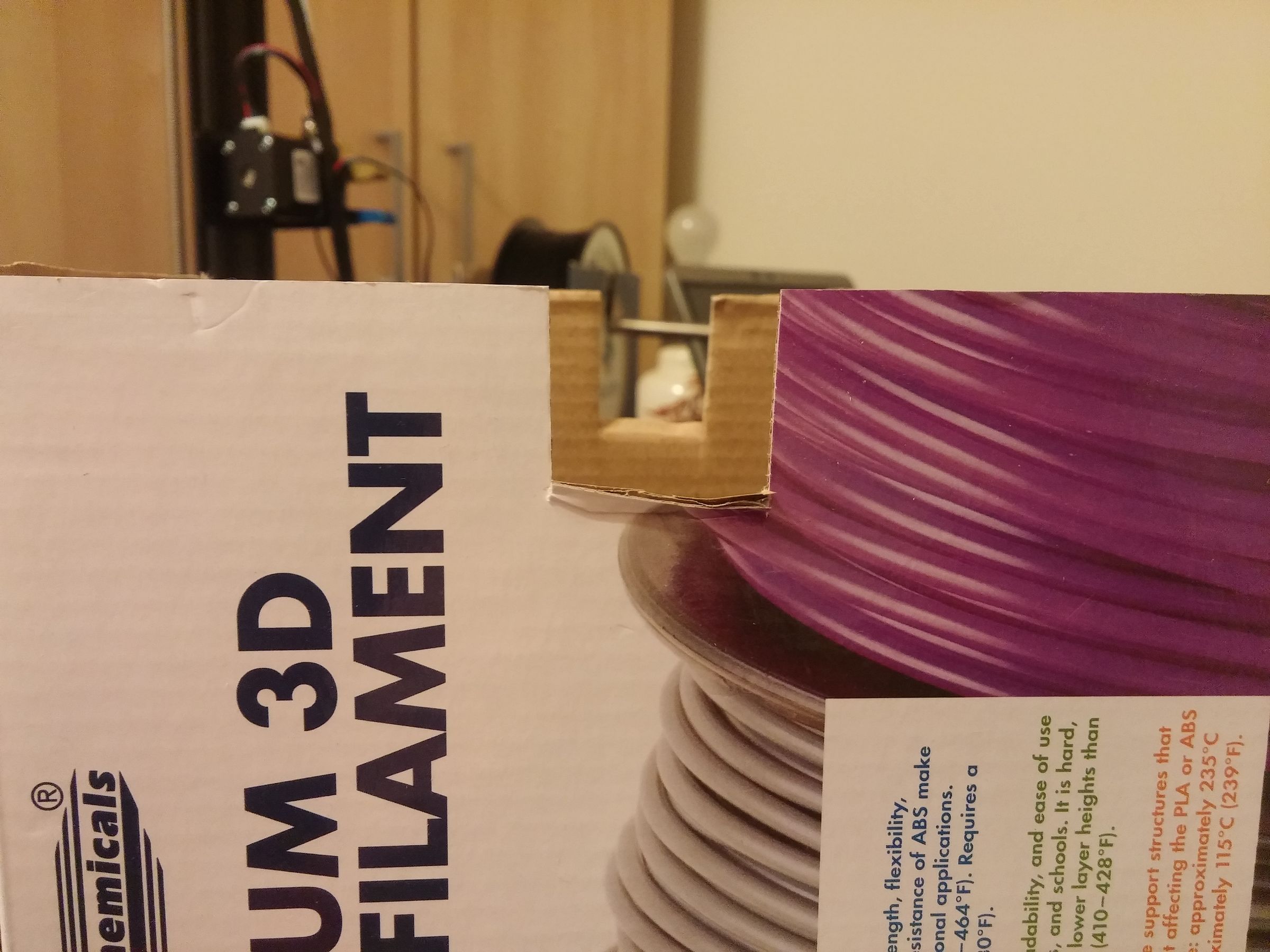 Life Hack: 30 Second 3D Printer Filament Spool Holder : 3 Steps ...