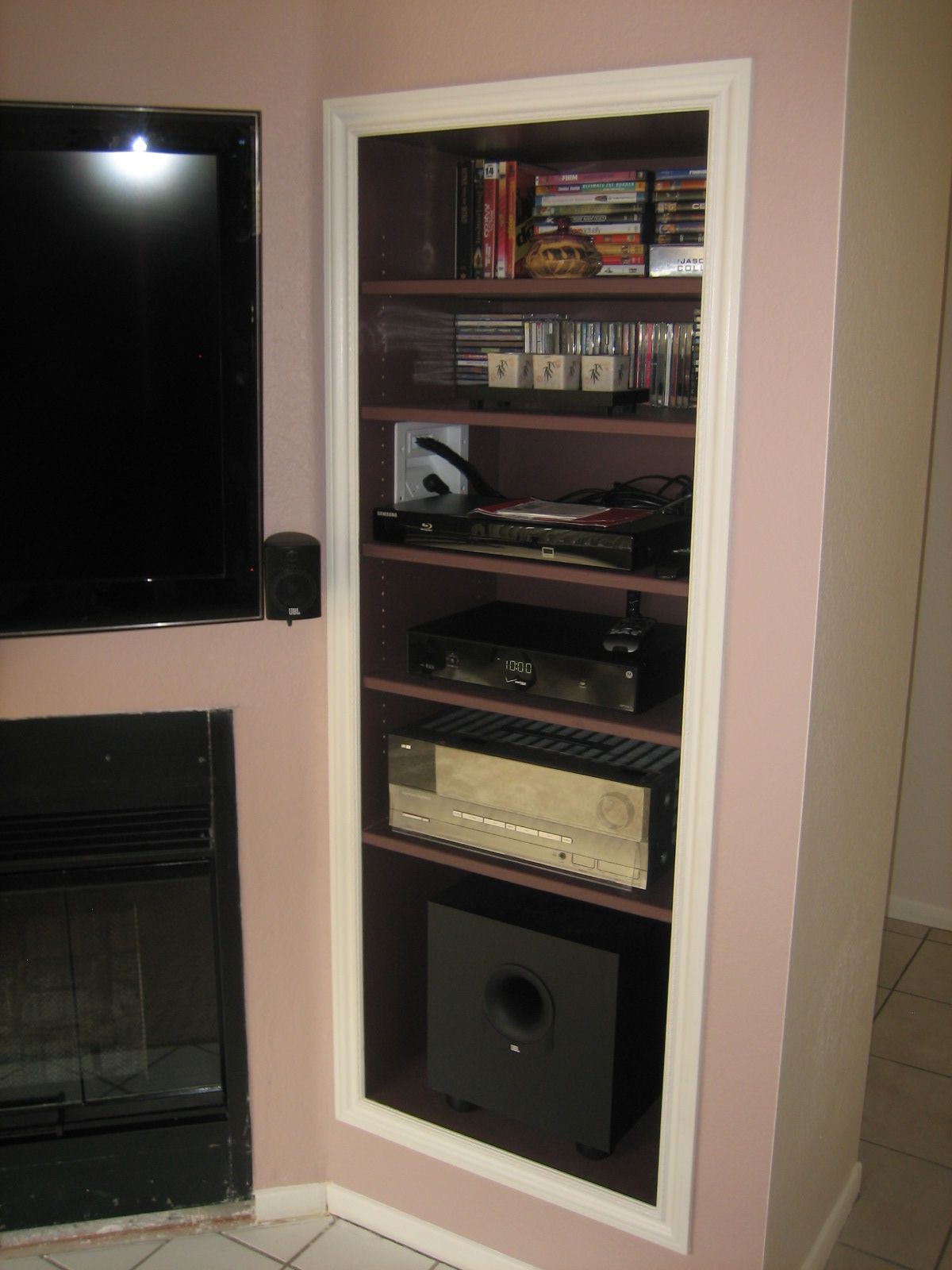 How to Create a Recessed Audio/Video Pier for a Wall Mounted TV : 4 ...