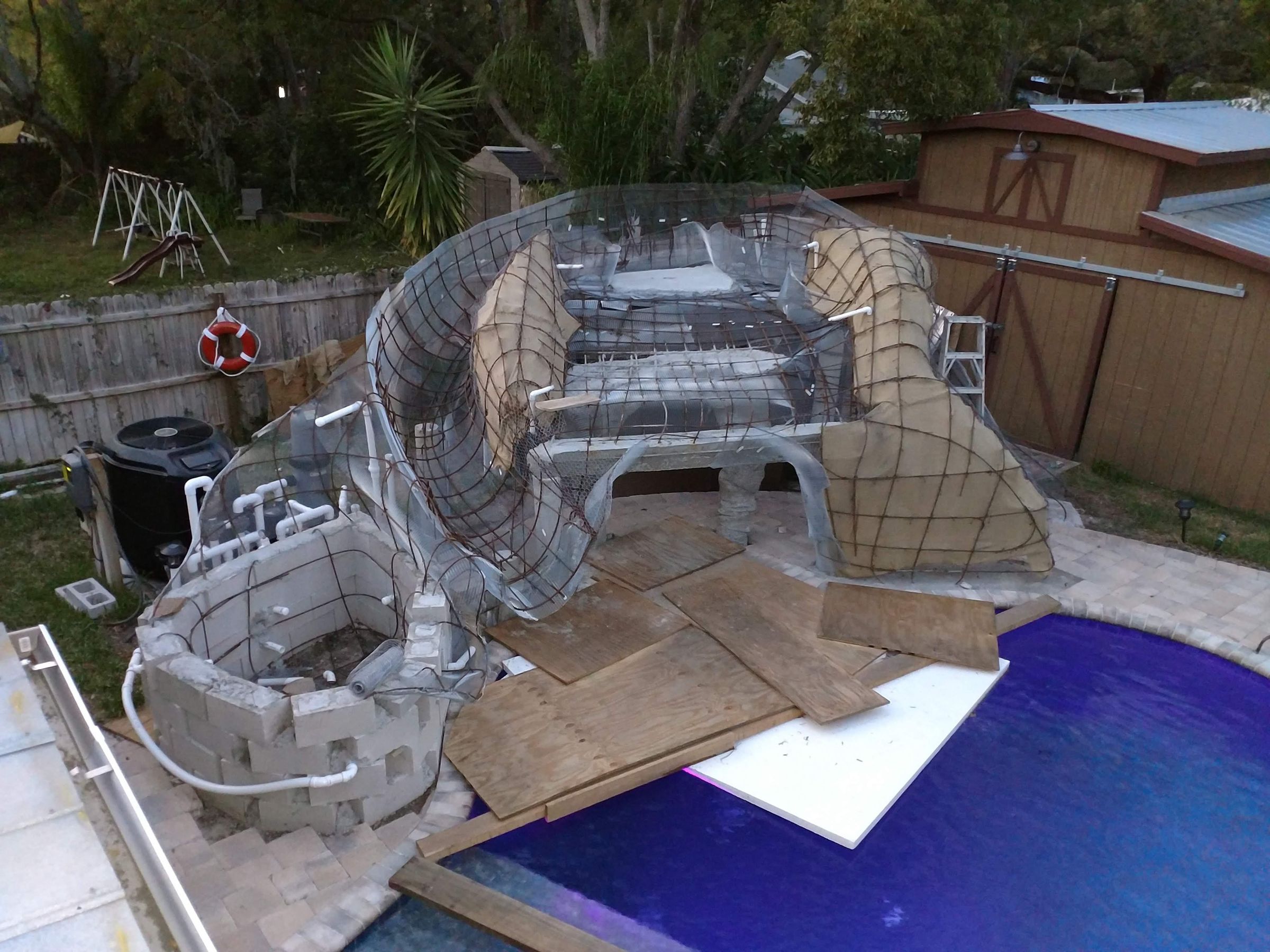 Backyard Pool Grotto With Slide and Hot Tub. : 8 Steps (with Pictures ...