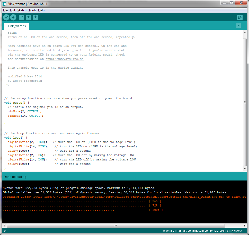 Programming the ESP8266 WeMos-D1R2 Using Arduino Software/IDE : 15 ...