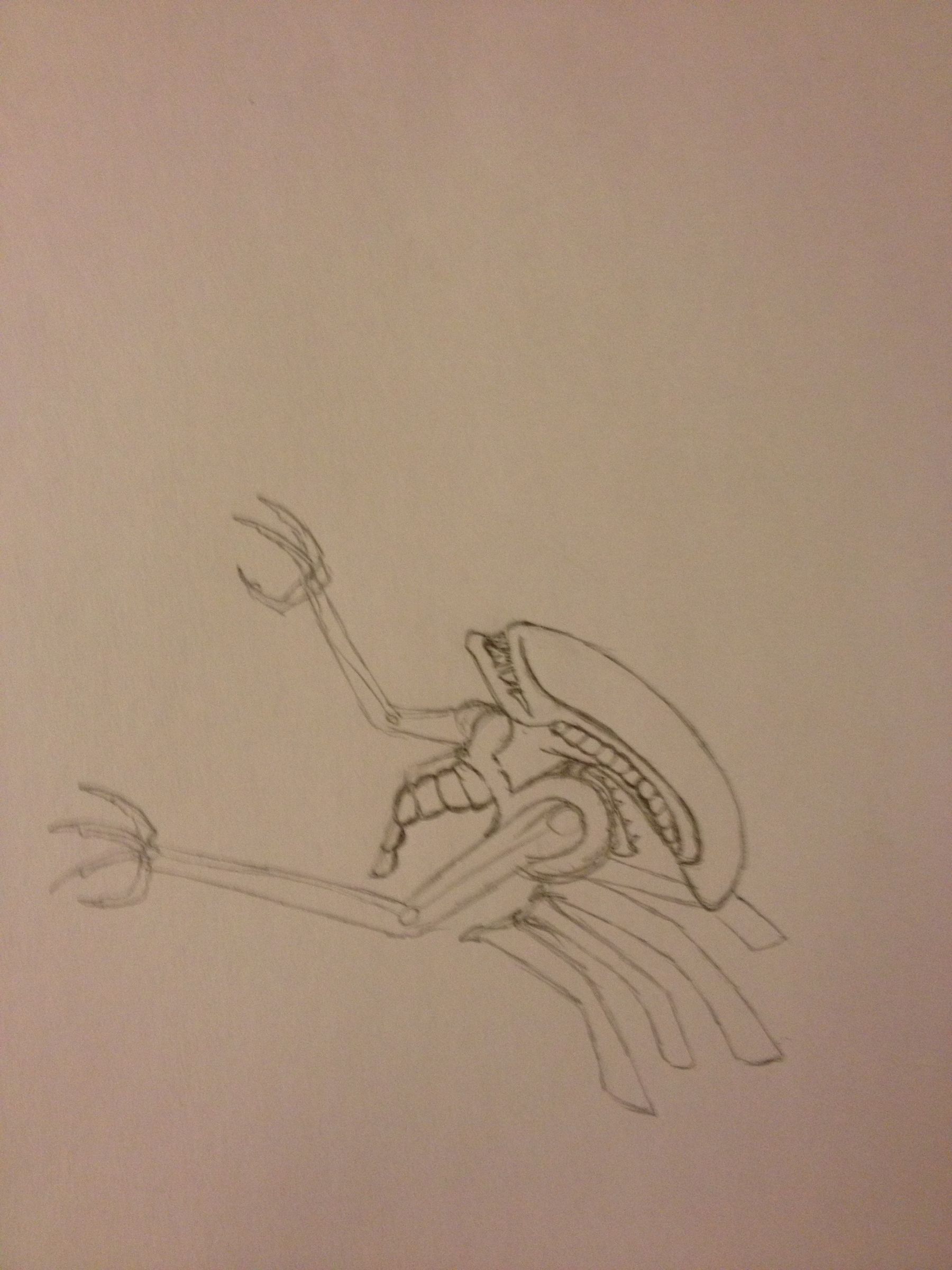 How to Draw a Xenomorph (warrior) : 8 Steps - Instructables