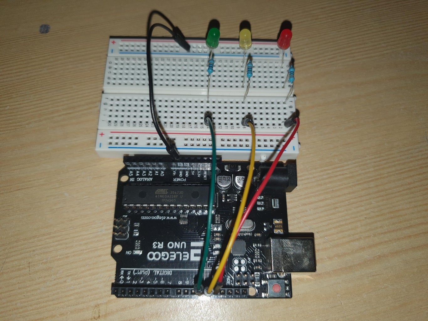 Arduino Traffic Light Leds Circuit 3 Steps Instructables