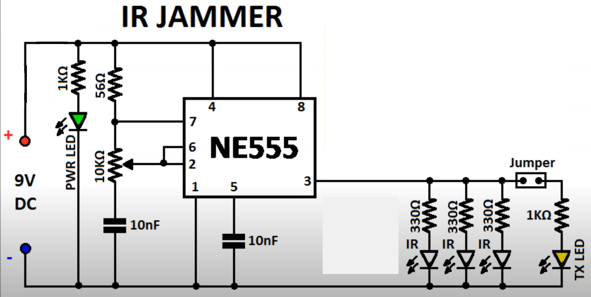 IR Remote Blocker Circuit Using NE555 Timer : 8 Steps - Instructables