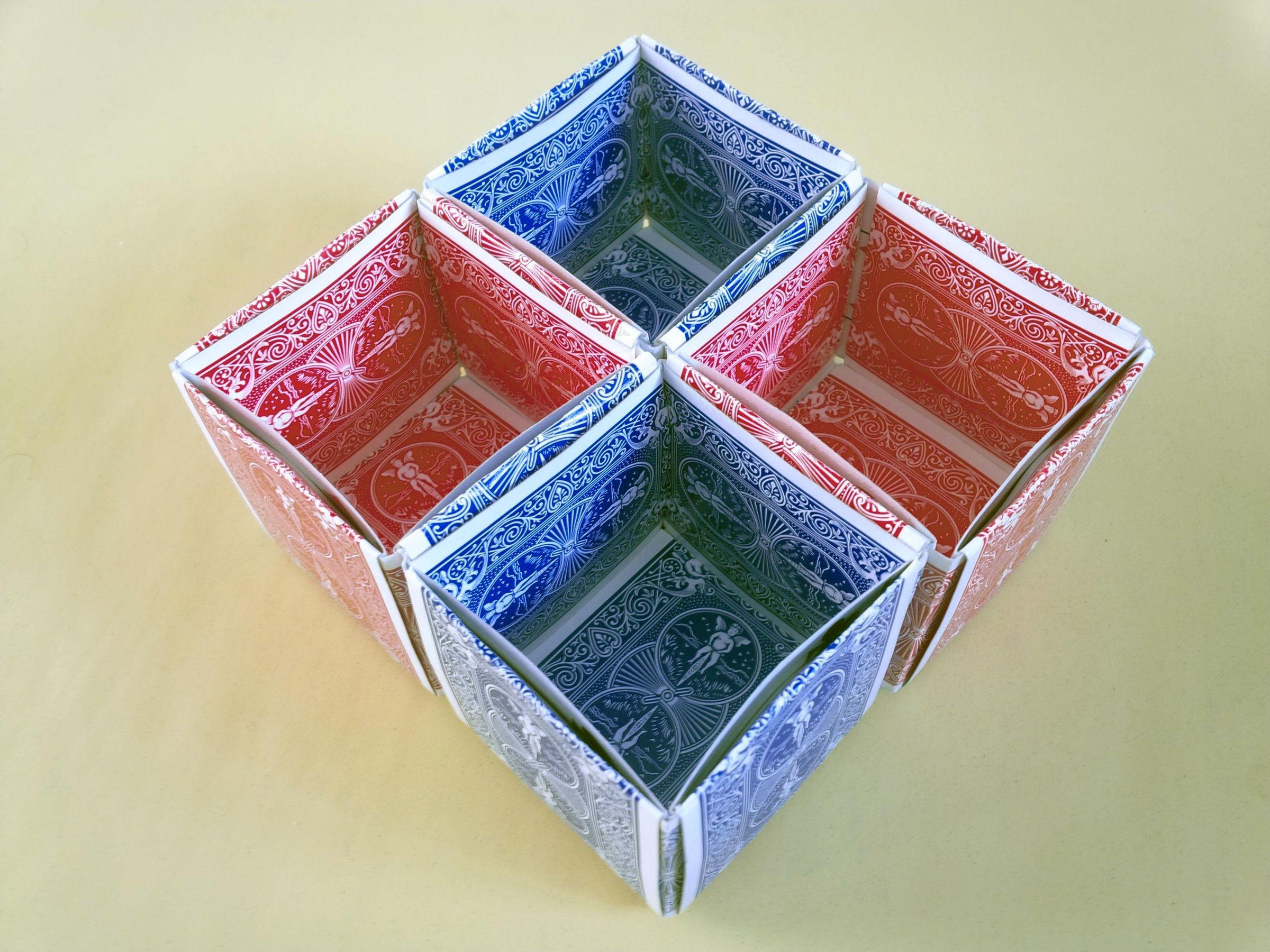 Origami Desktop Organizer From Playing Cards : 7 Steps (with Pictures ...