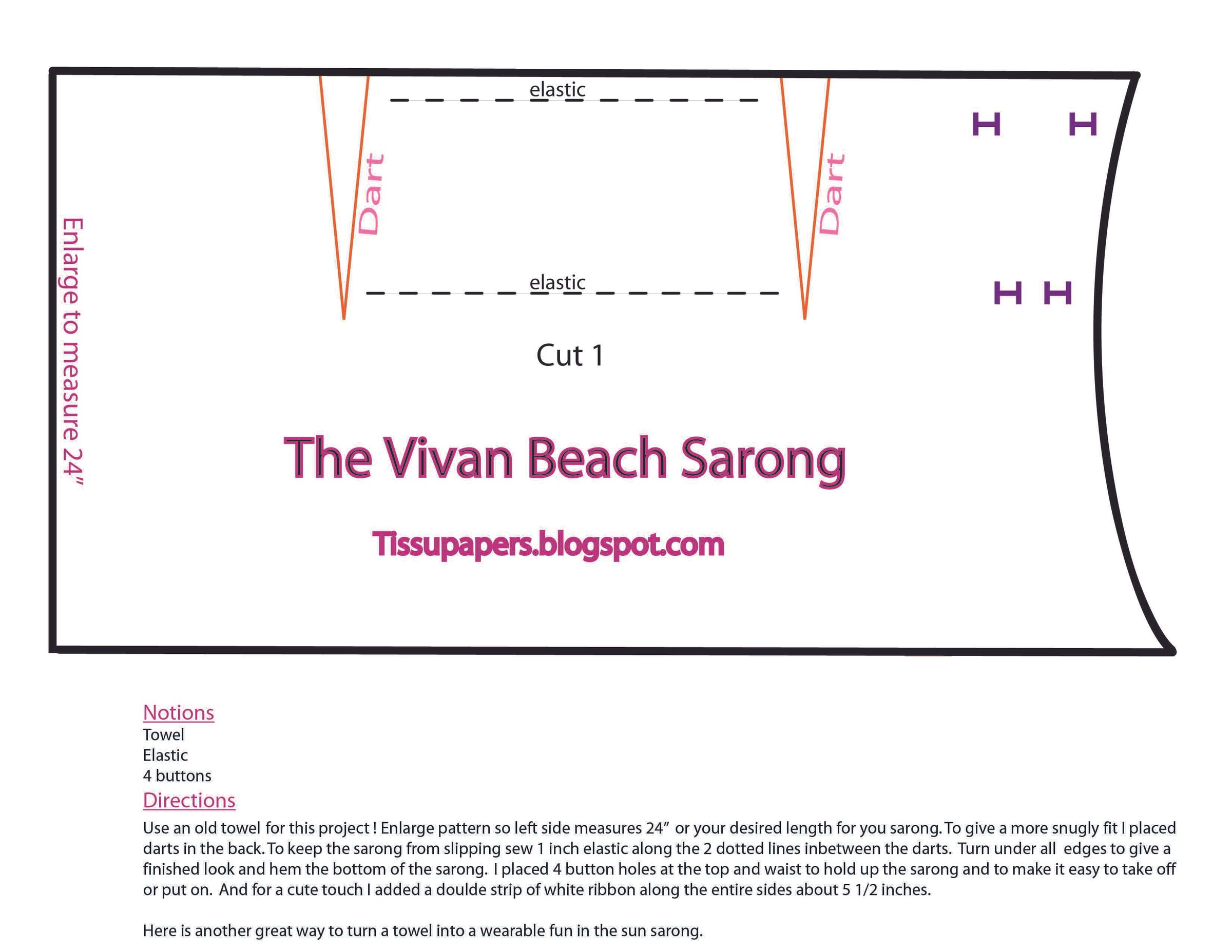 Beach Sarong Made From an Old Towel - DIY With Pattern (with Pictures ...