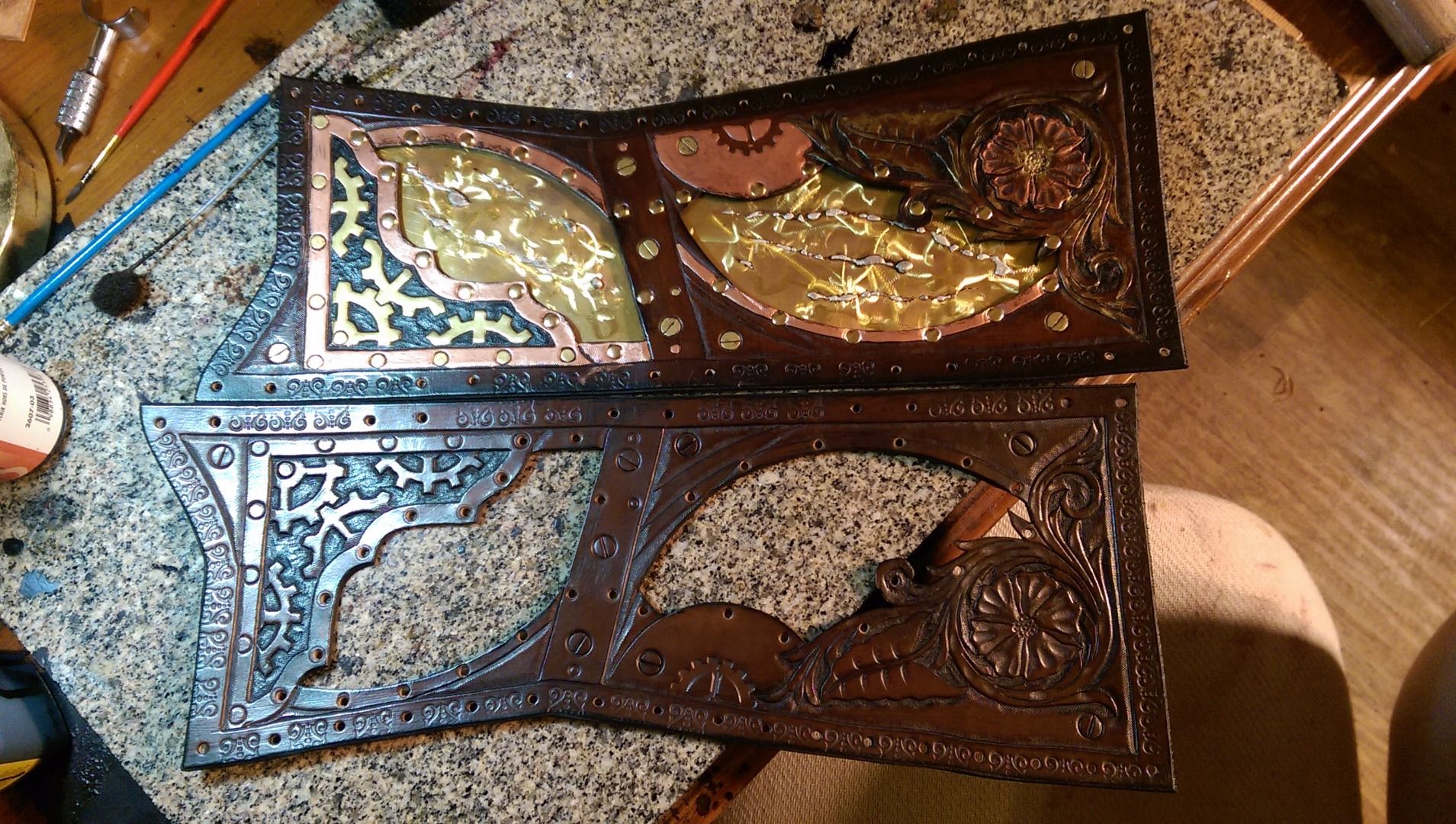 Handmade Steampunk Leather Corset With Brass Inlays and Custom Tooling ...