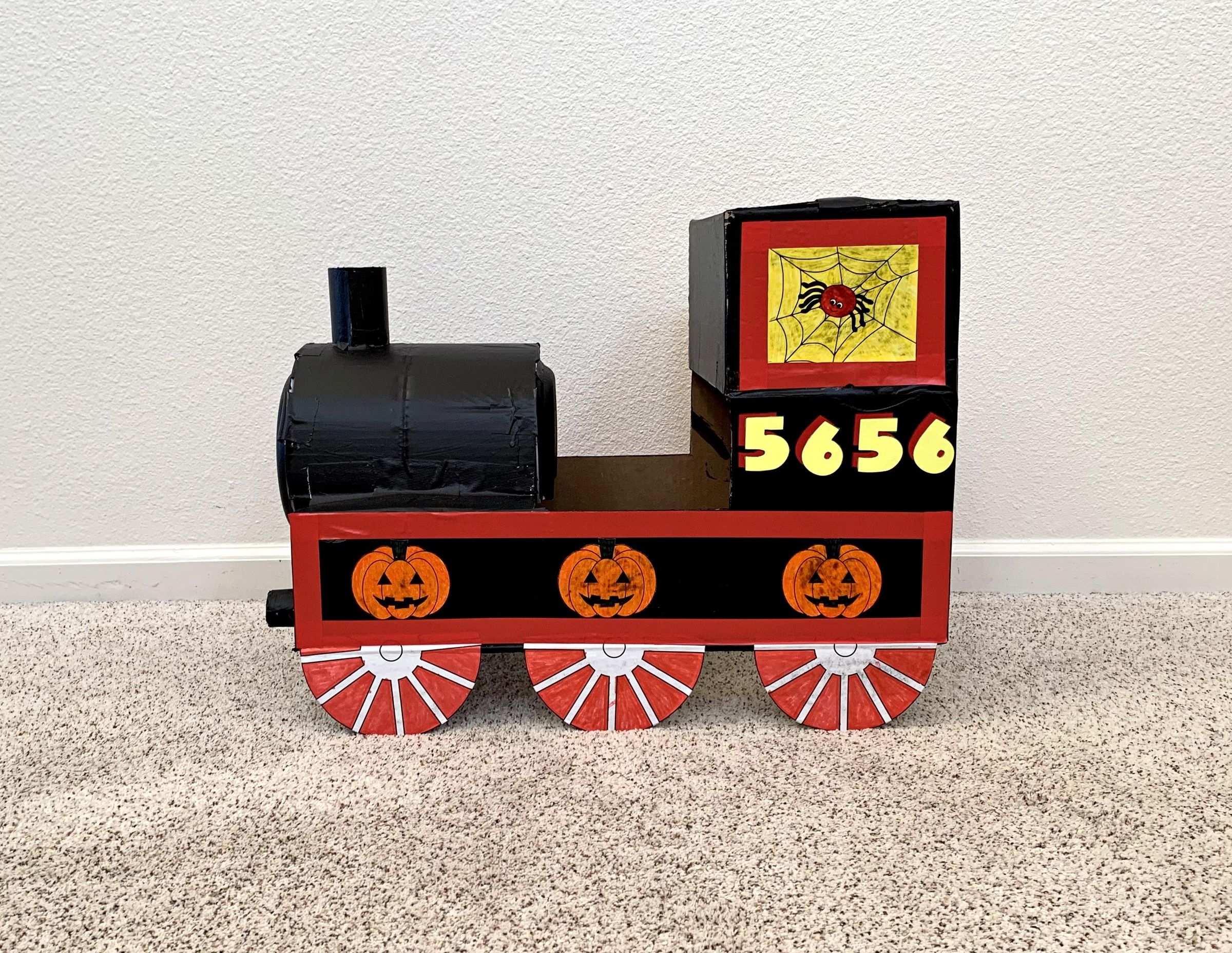 DIY Cardboard Train Engine Halloween Costume : 7 Steps (with Pictures ...