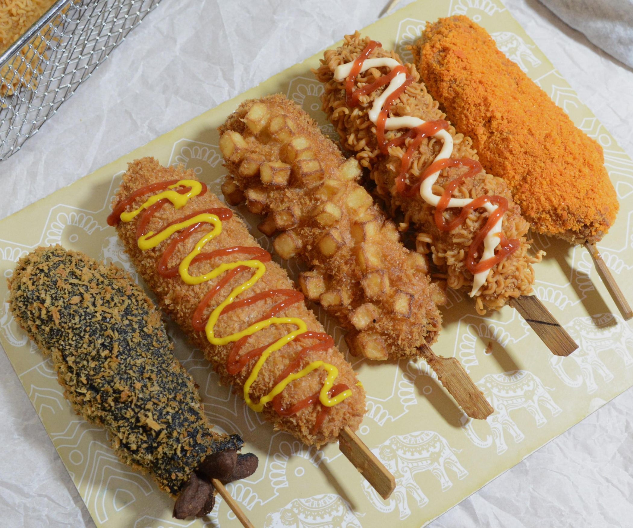 Extra Crunchy Korean Corn Dog (Ramen, French Fries and Takis Edition ...