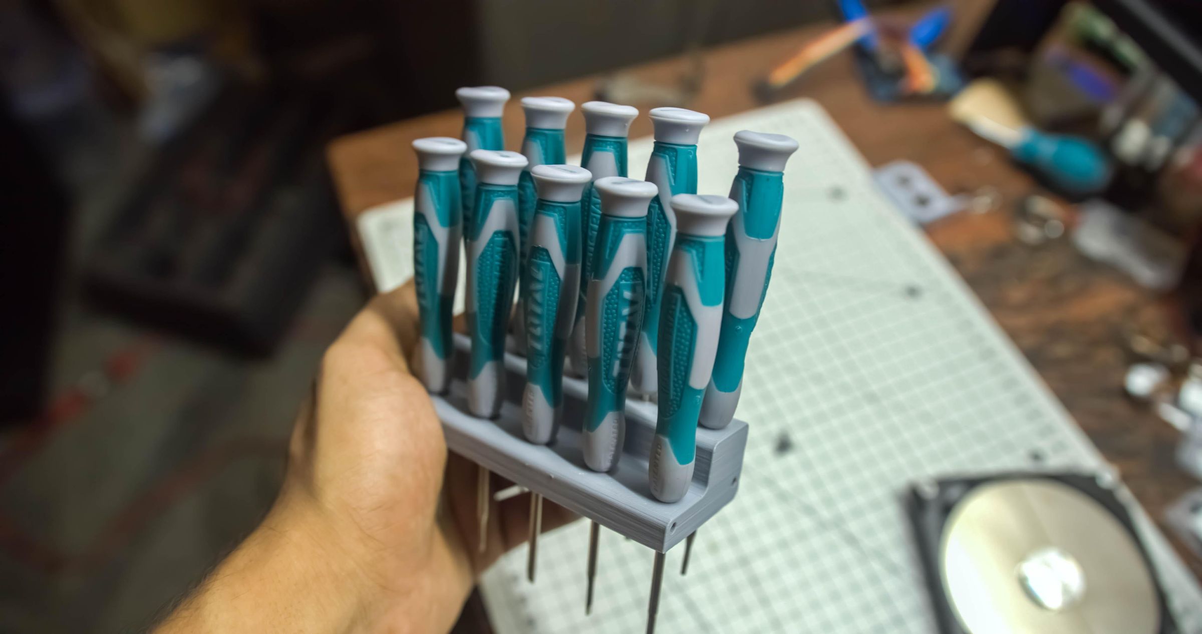 3 in 1 Precision Screwdriver Organizer With Old Hard Disk Drive : 11 ...