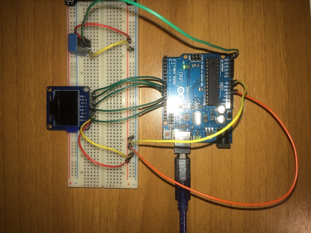 Arduino OLED Thermometer and Hygrometer With DHT11 for Beginners : 6 ...