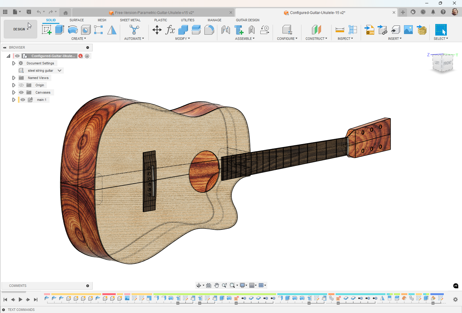 How to Design an Acoustic Guitar in Fusion 360 Using a Parametric Modeling Project - & Bass ...