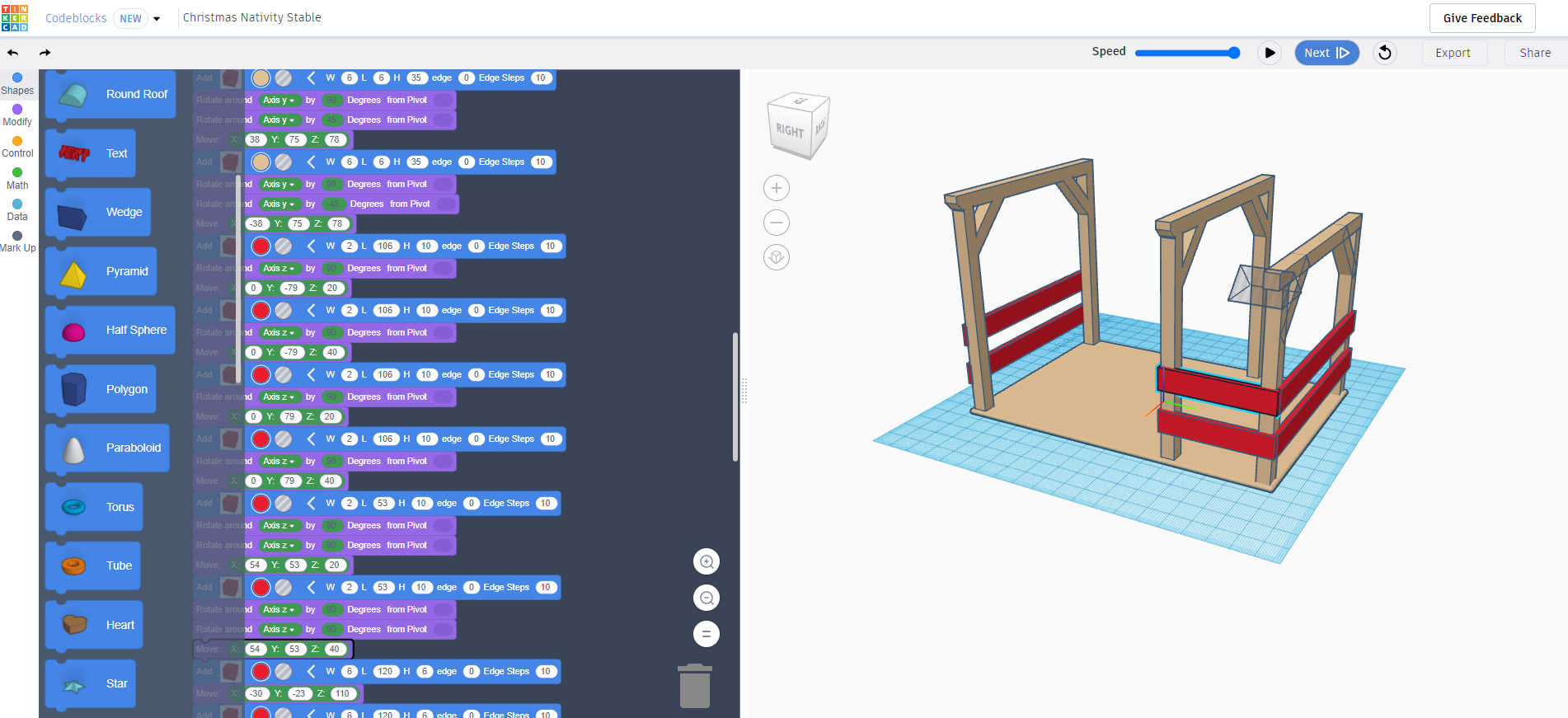 Christmas Nativity Stable With Tinkercad Codeblocks : 5 Steps (with ...