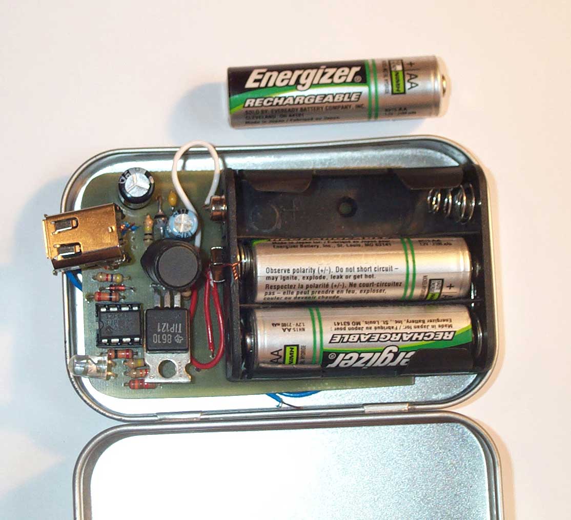 Switch Mode Altoids IPOD Charger Using 3 'AA' Batteries : 7 Steps - Instructables