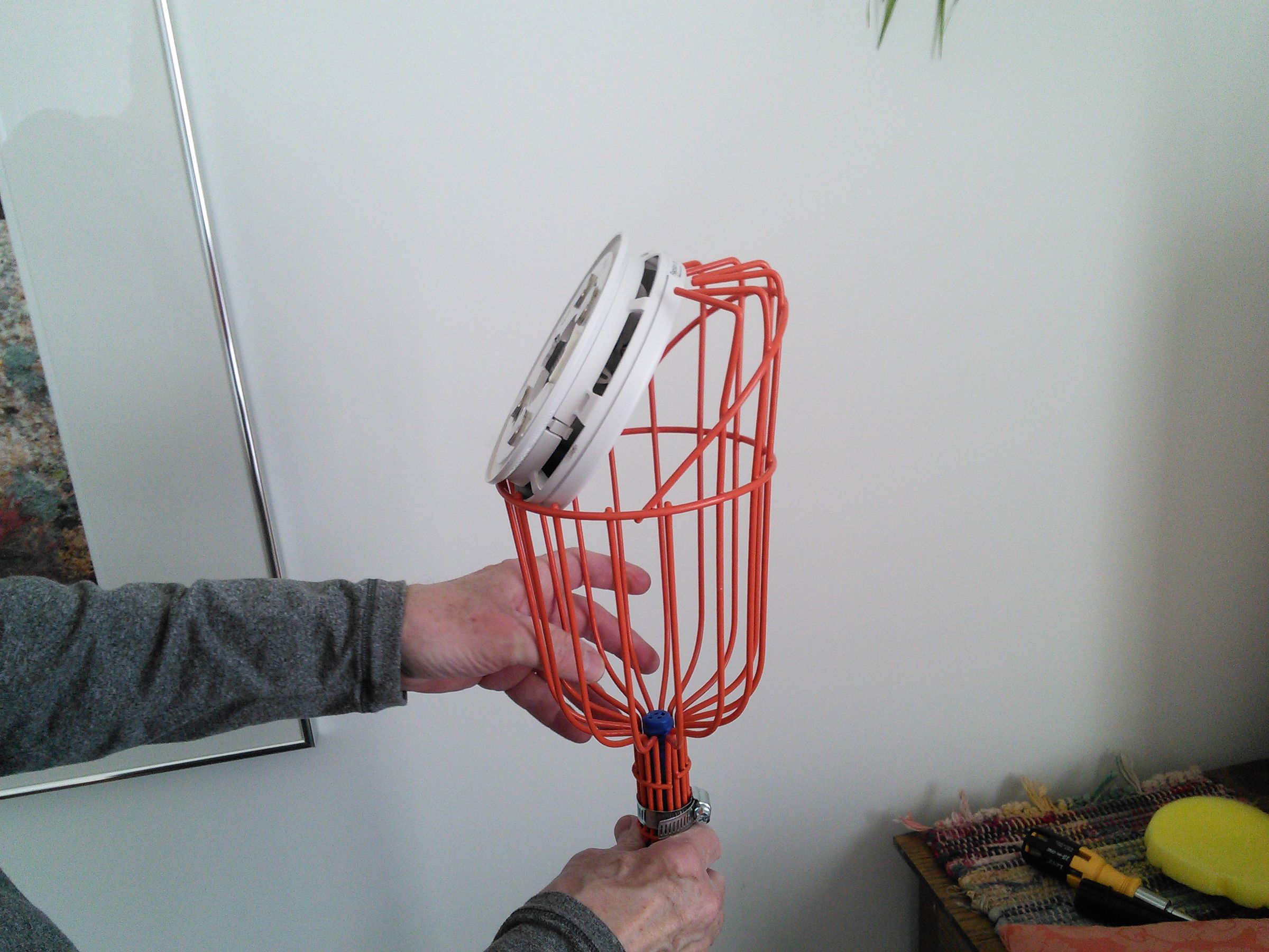 Reach a Smoke Alarm in a Cathedral Ceiling With an "Alarm Arm" (version ...