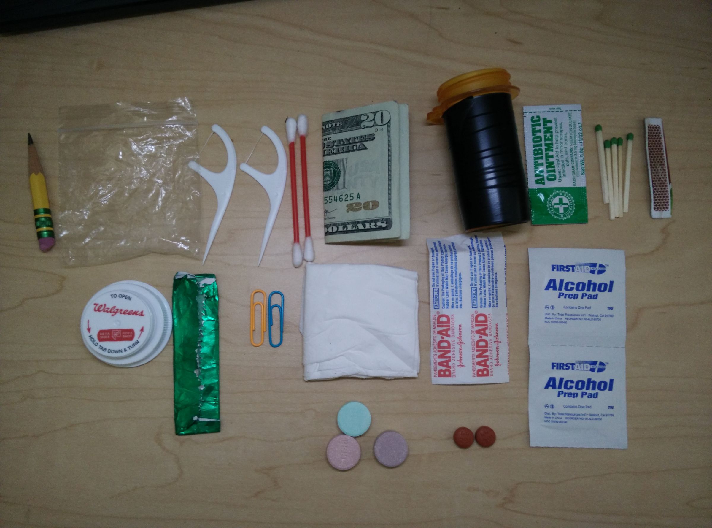 Pill Bottle Survival Kit List