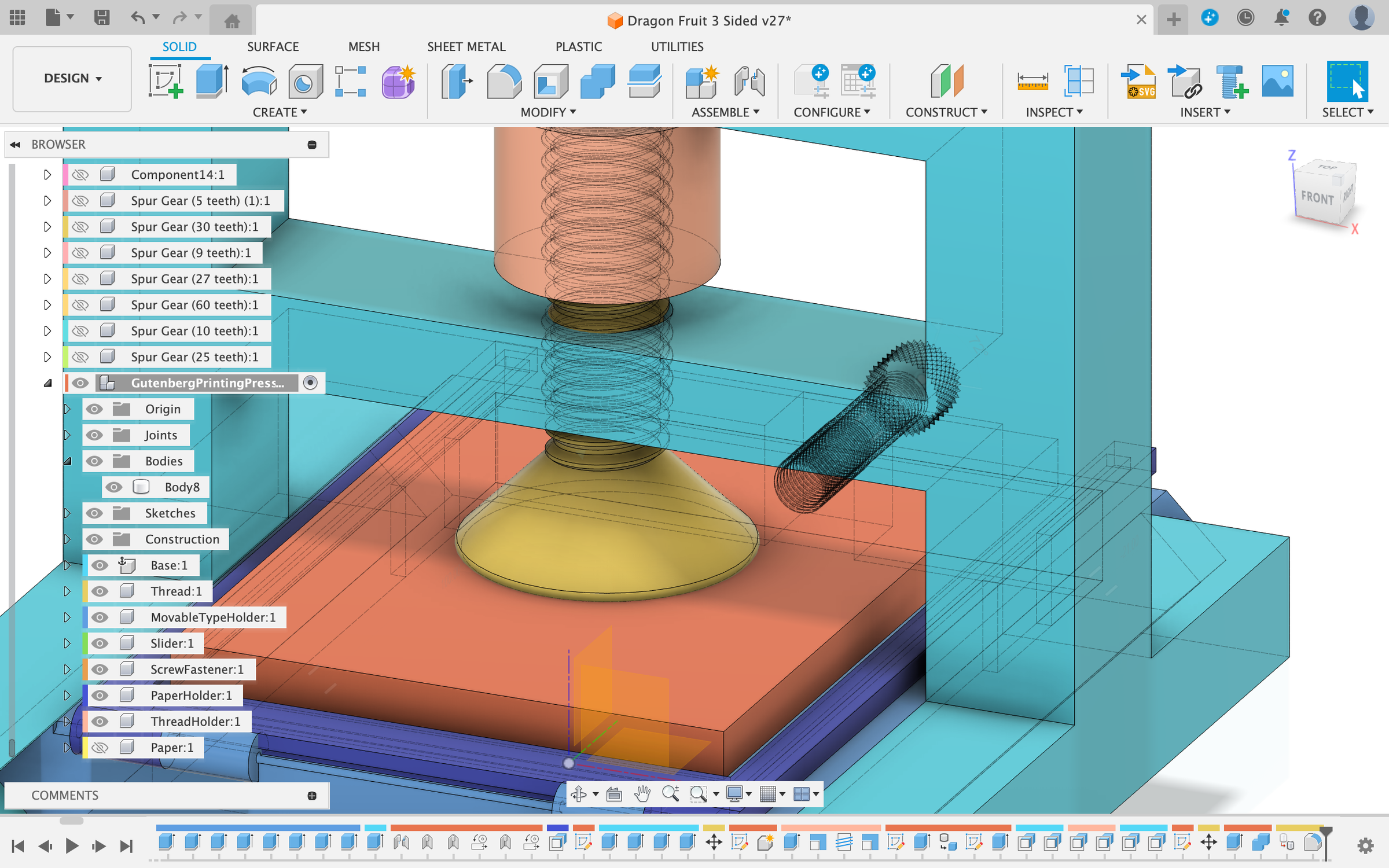 Gutenberg Printing Press Printed on a 3D Printer : 40 Steps (with ...