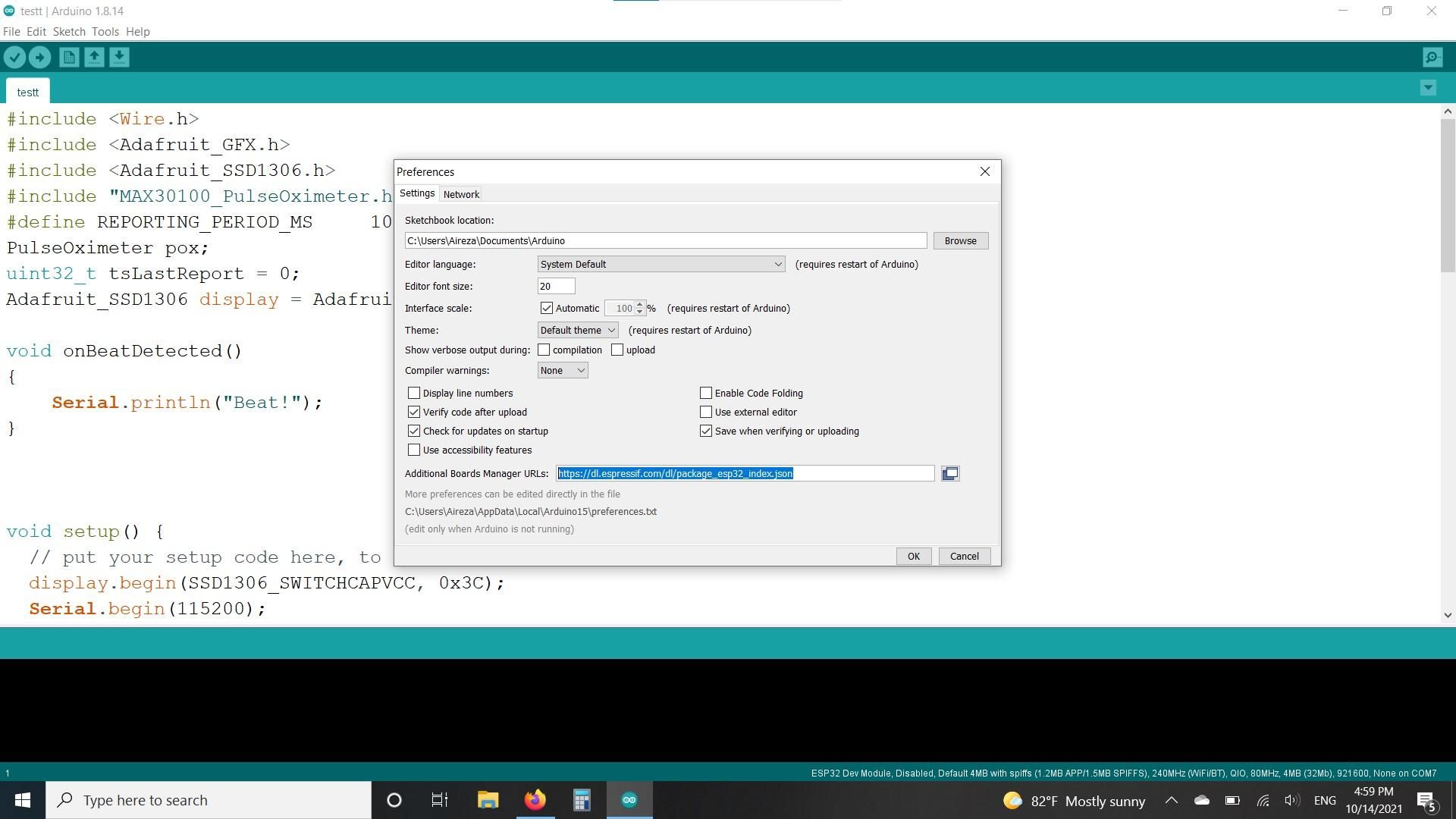 Pulse Oximeter With ESP32 : 8 Steps - Instructables