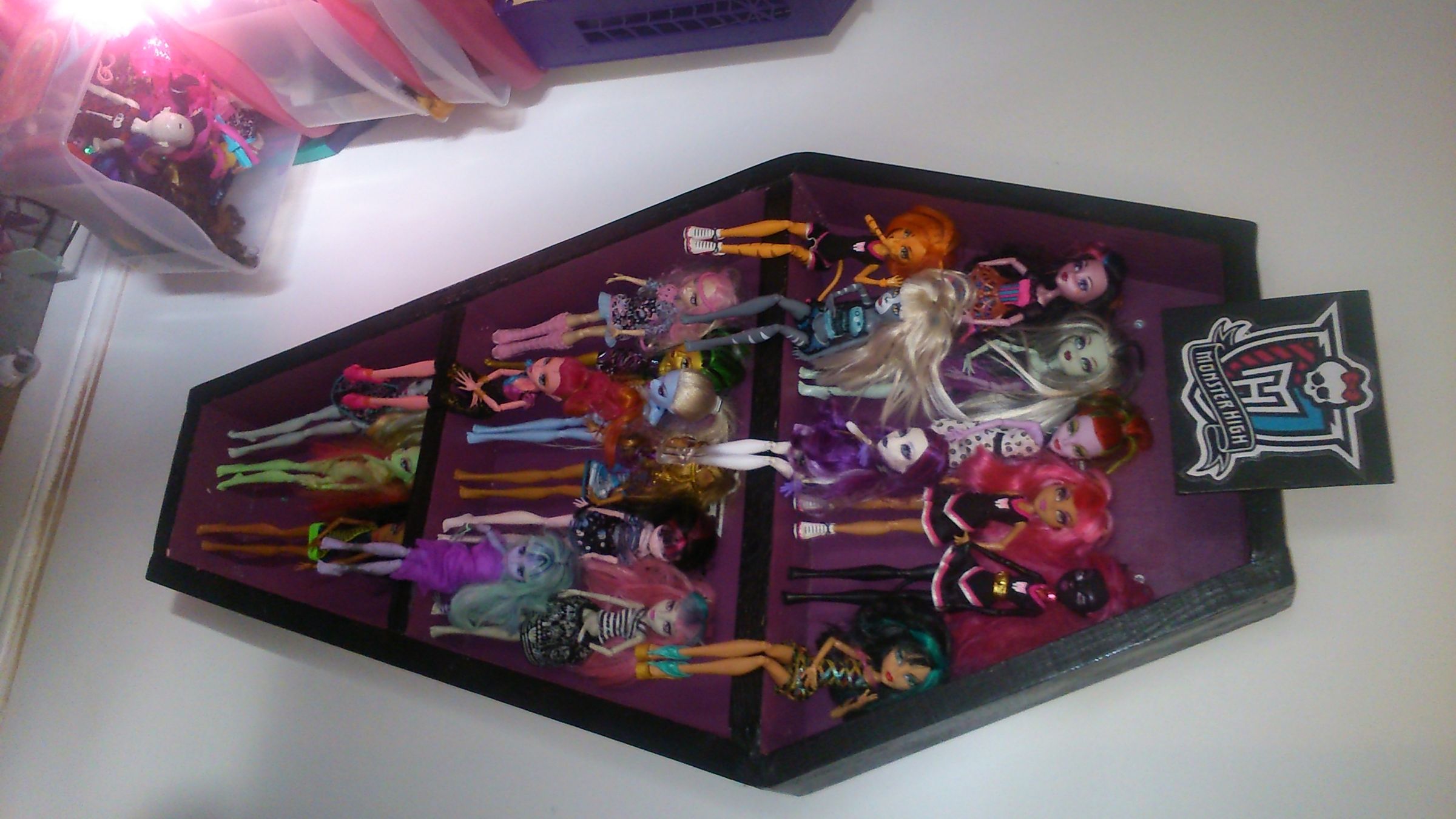 Monster High Doll Display Cabinet in the Shape of a Coffin - Instructables