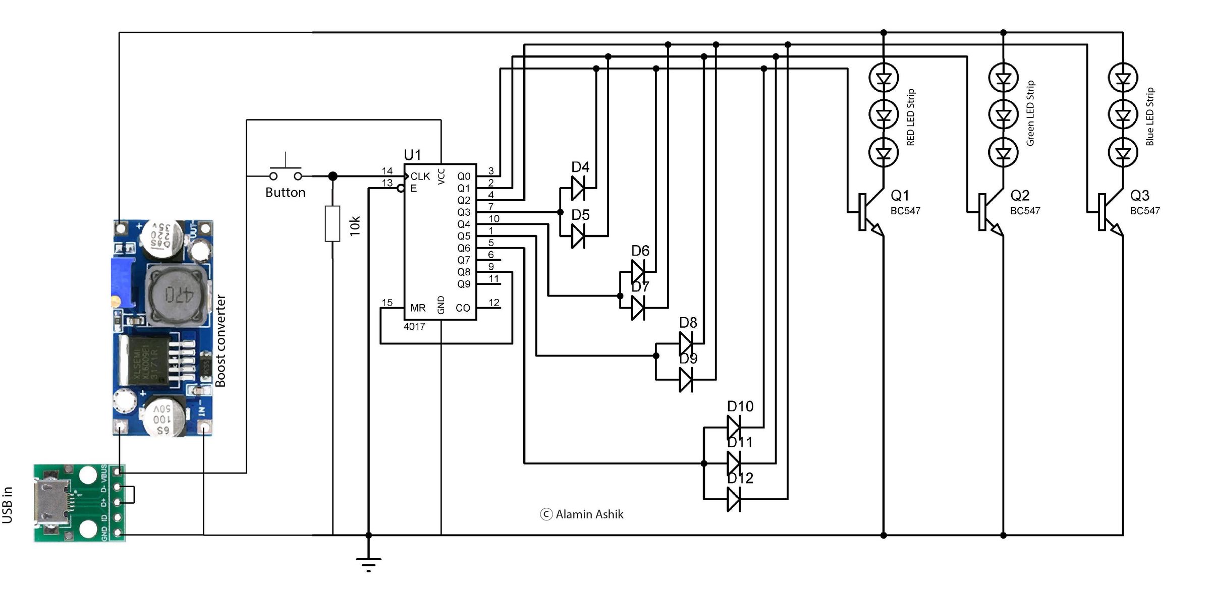 Making 12V LED Strip Controller Run by Mobile Charger & No ...