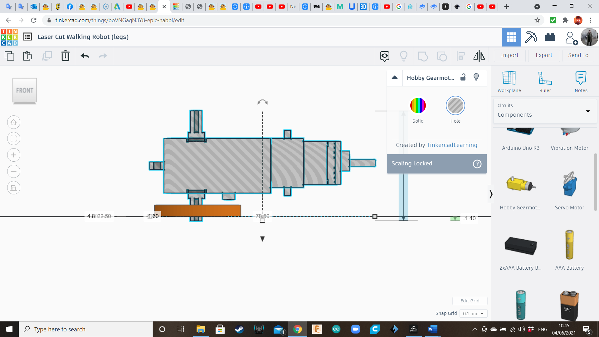 Tinkercad Robotics for School: Laser-cut Walking Machine! : 27 Steps ...