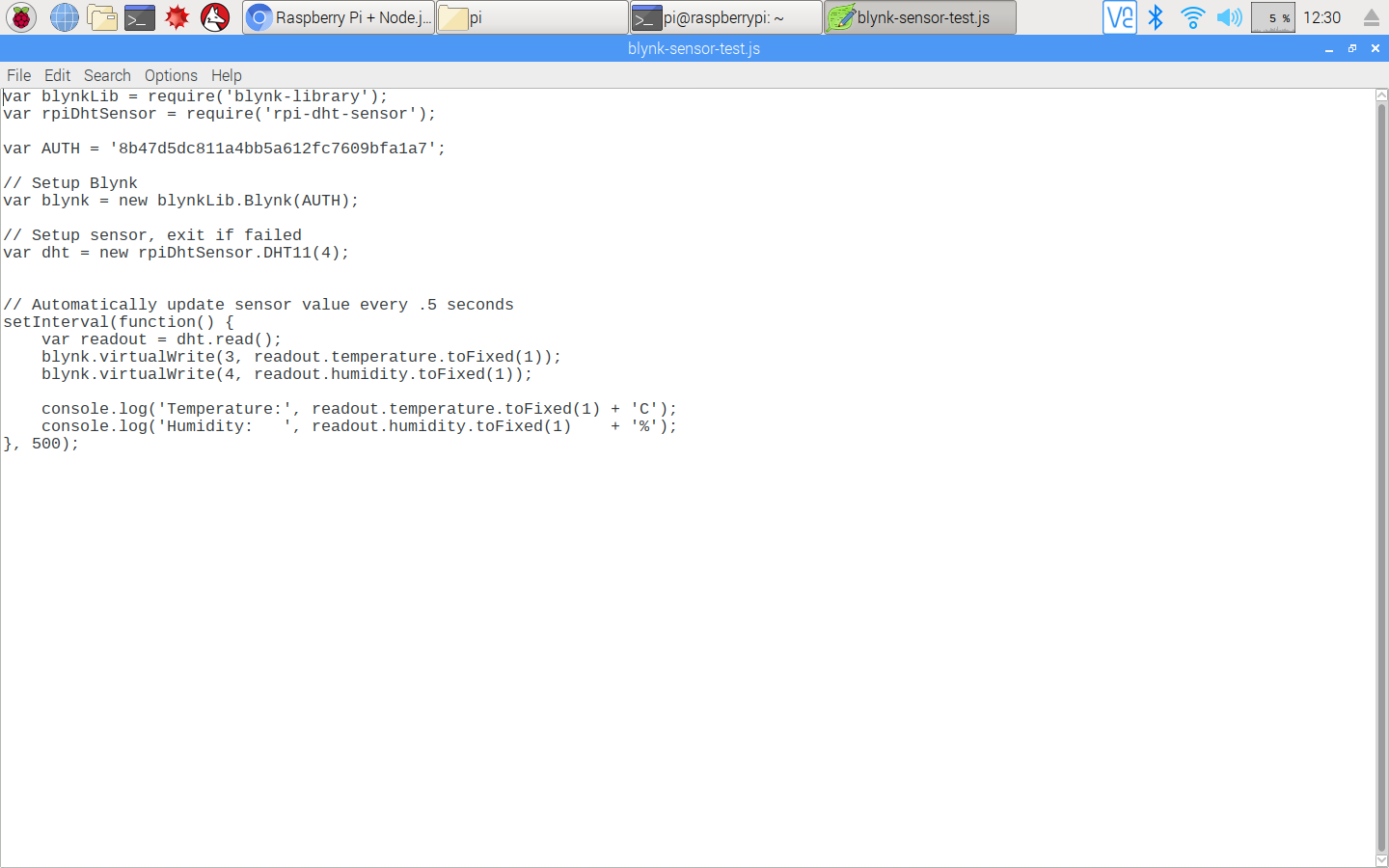 Raspberry Pi + Node.js + Blynk App + DHT11/DHT22/AM2302 : 4 Steps - Instructables