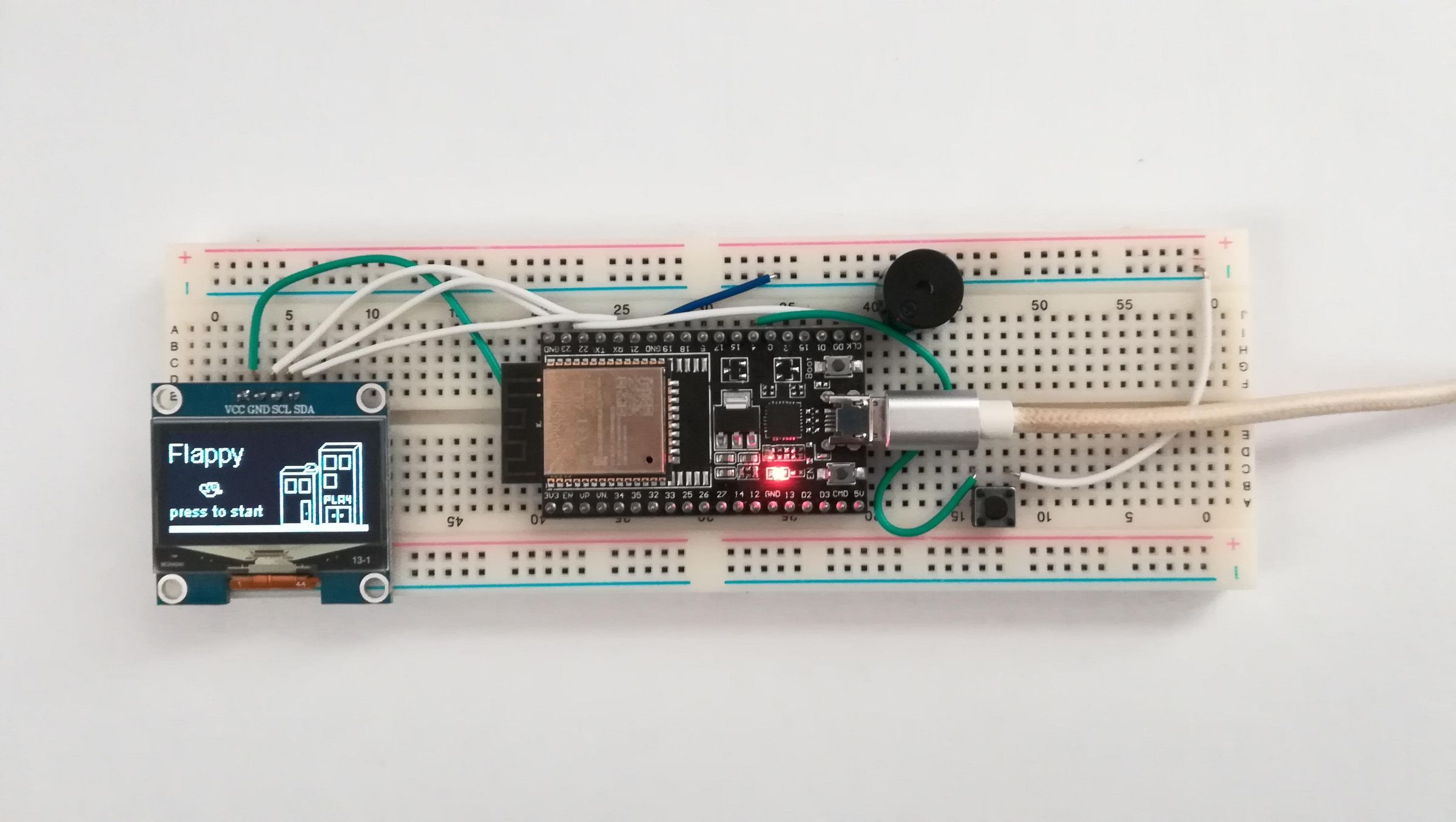 Flappy Bird Game With ESP32 and SH1106 Oled Display : 4 Steps - Instructables